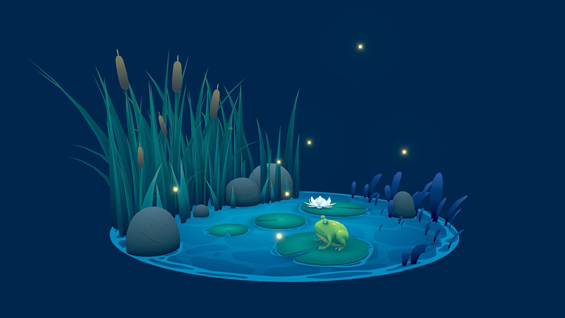 Pond Frog - 3D model by Agathe Préfontaine (@apref) [66ab01e] - Sketchfab