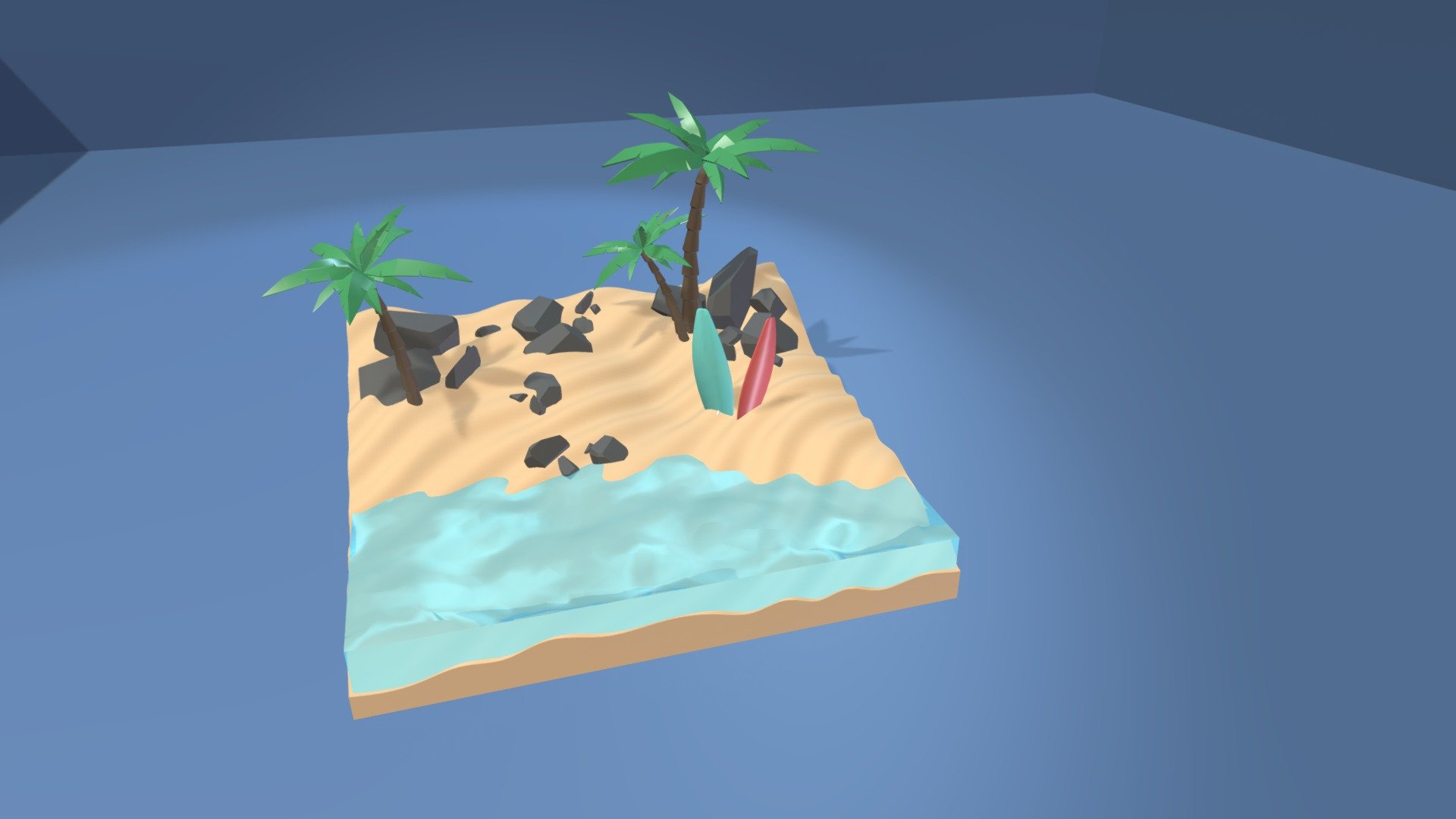 Low Poly Beach Scene - 3D model by fuzziehoodie [66ad599] - Sketchfab