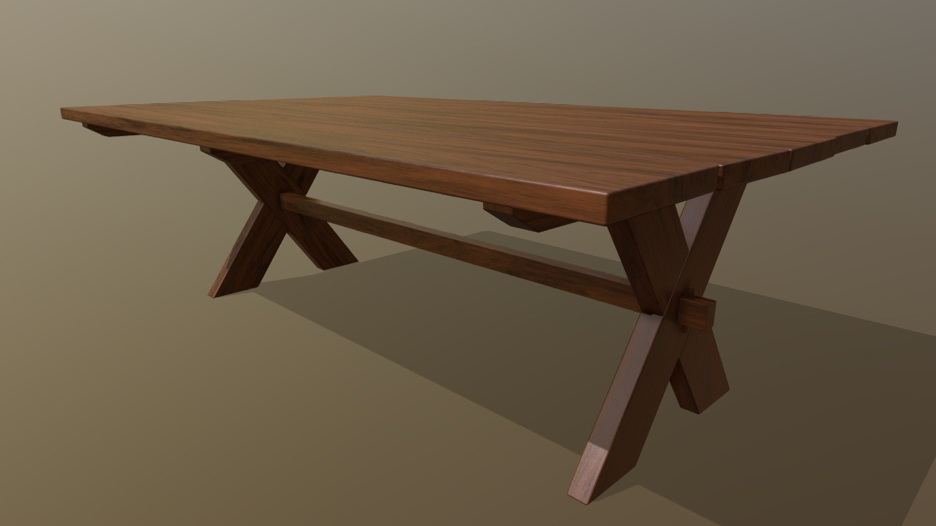 Wooden table - Download Free 3D model by Przemysław Machnik (@p_machnik ...