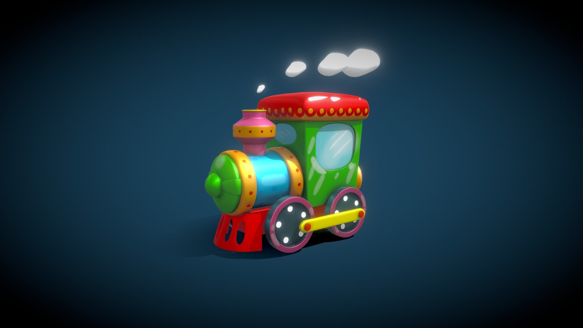 cartoon locomotive - 3D model by artocodes [66b289c] - Sketchfab