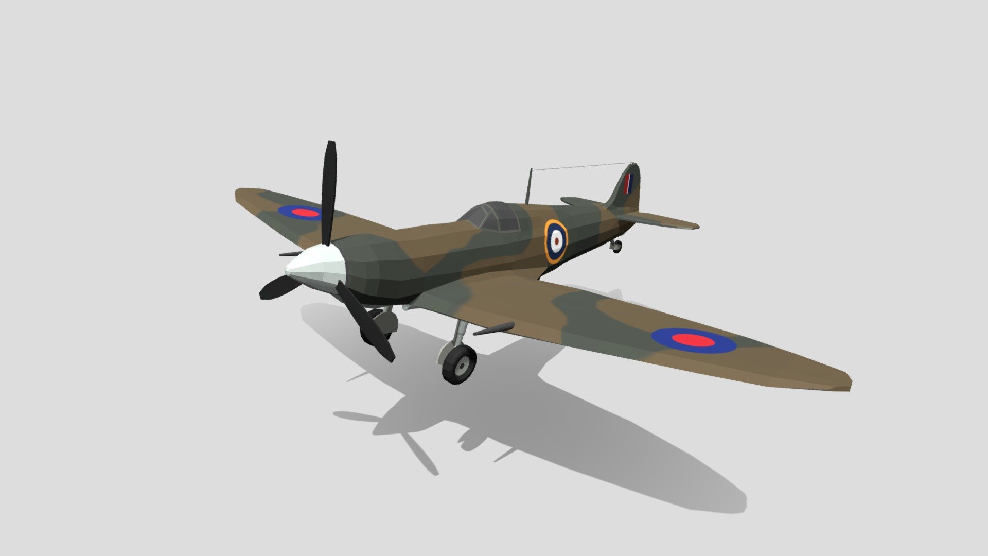 Low Poly Cartoon Supermarine Spitfire MKII - Buy Royalty Free 3D model ...