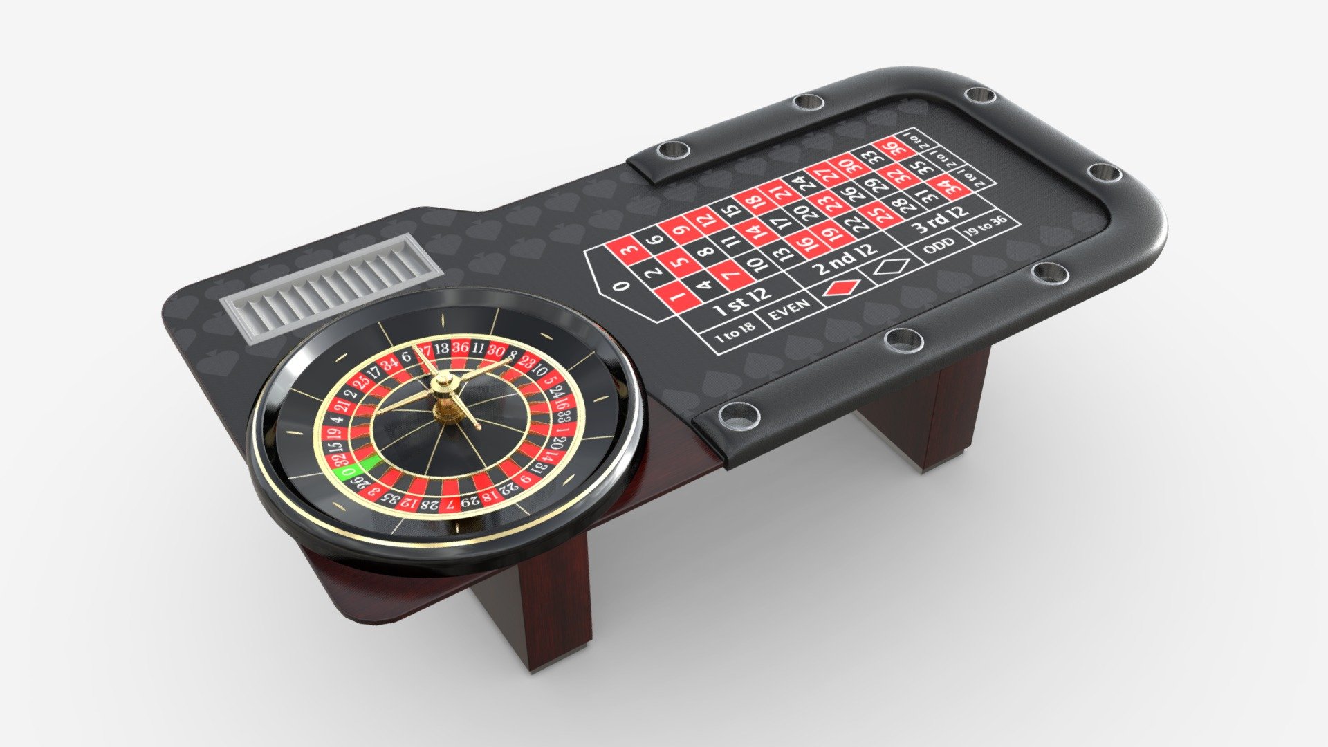 Casino European Table with Roulette Wheel - Buy Royalty Free 3D model ...