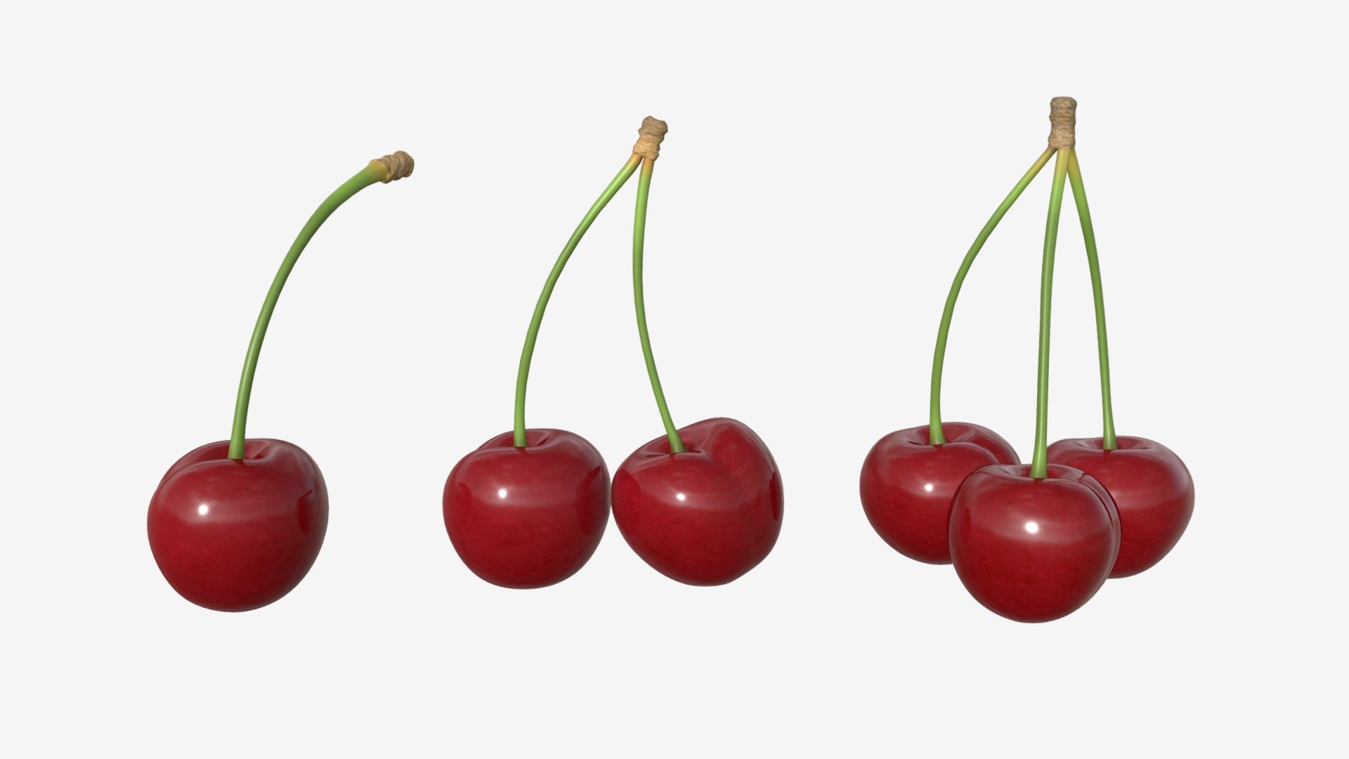 Cherry single double triple - Buy Royalty Free 3D model by HQ3DMOD ...