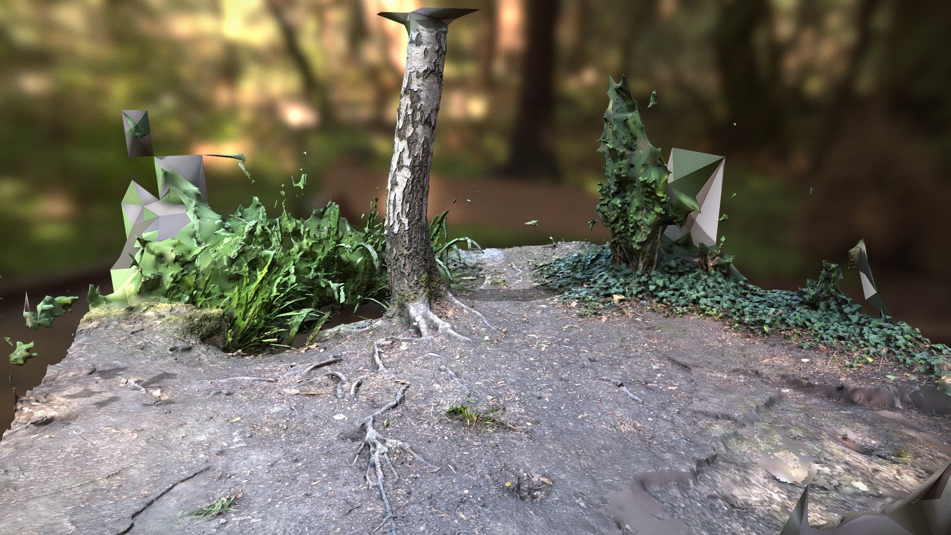 Tree trunk with visible roots - Buy Royalty Free 3D model by DAC ...