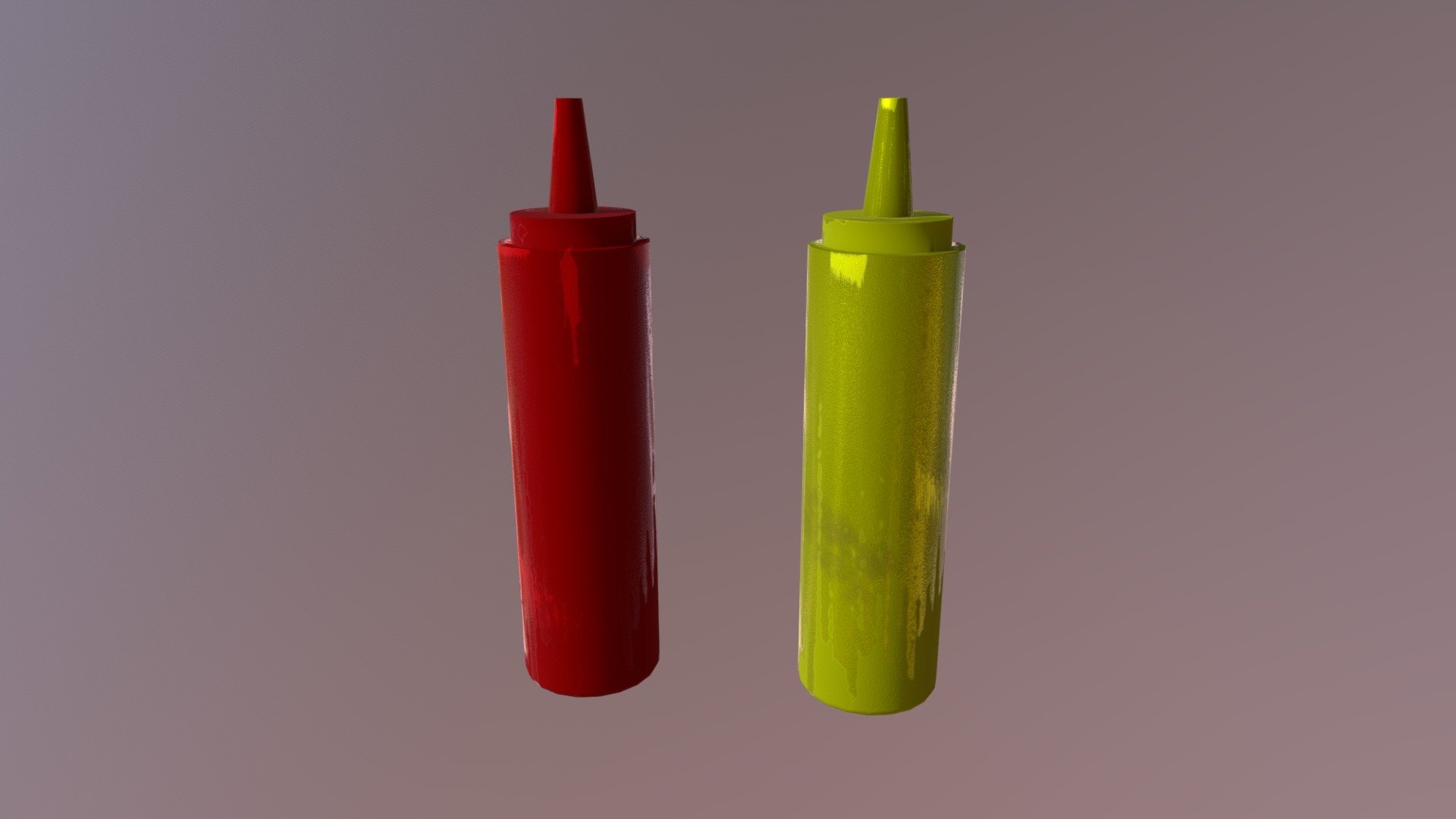 Ketchup and Mustard - 3D model by cogbourne [66e1027] - Sketchfab