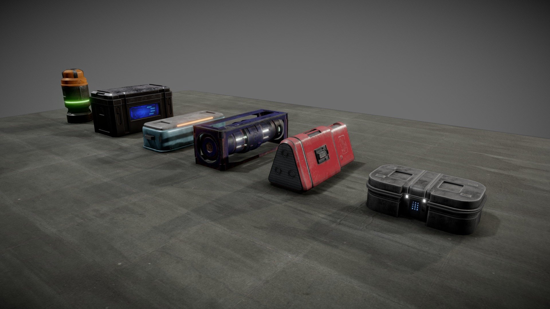 Assortment of Sci-fi Props - Buy Royalty Free 3D model by Sousinho ...
