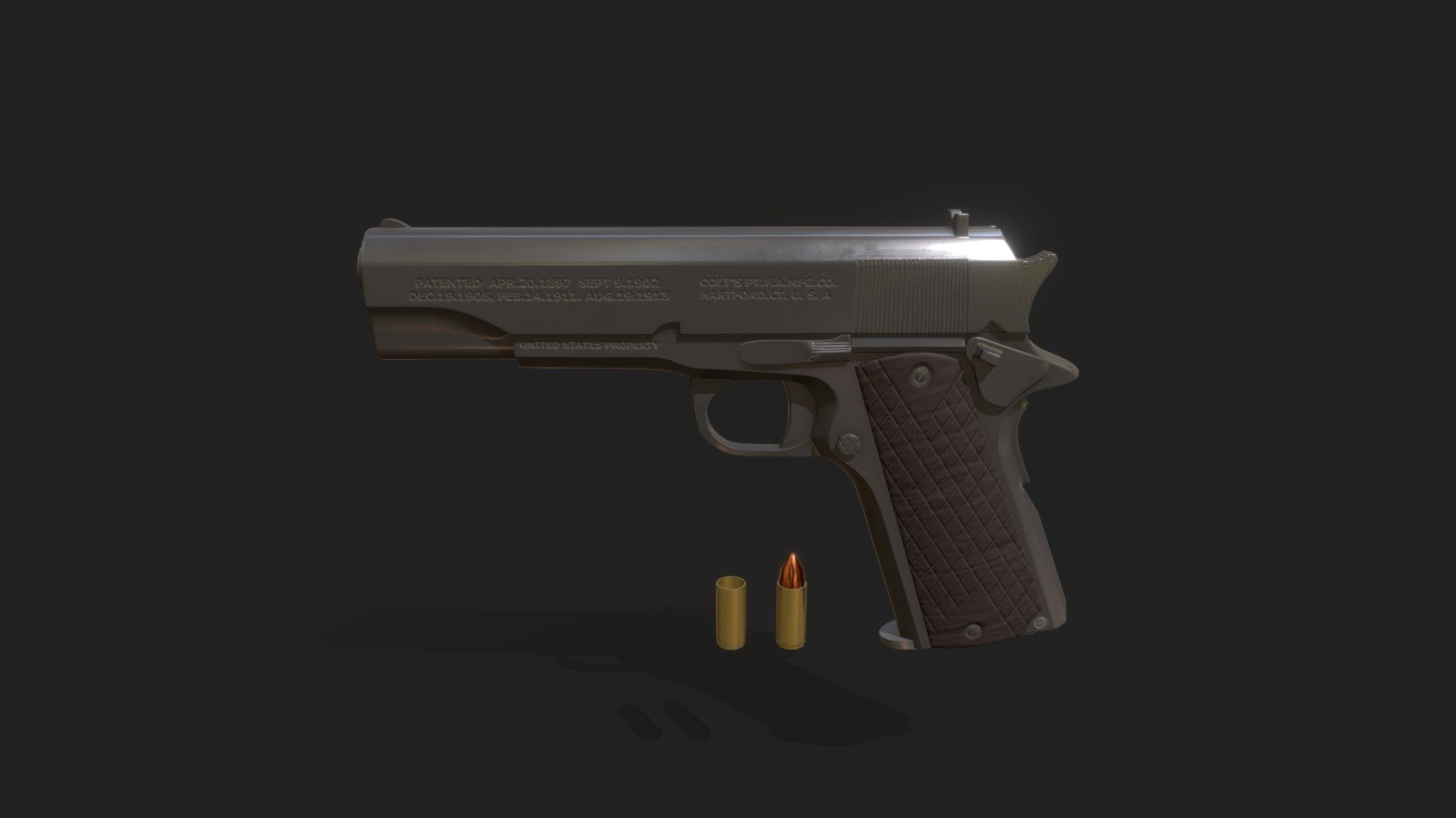 Colt 1911 - Download Free 3D model by Foxx Assets (@FoxxAssets ...