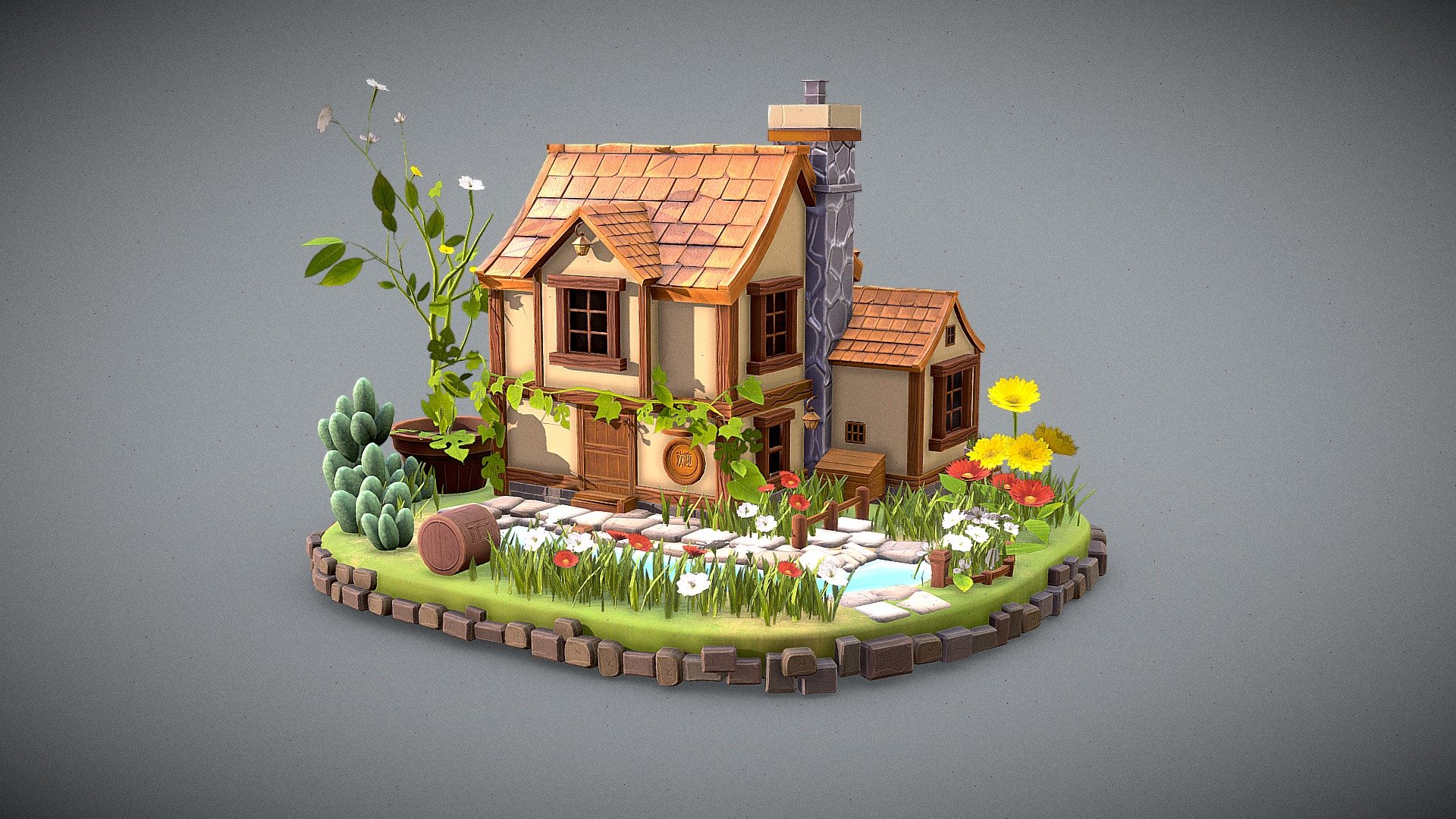 Tranquil Countryside Cottage – Stylized 3D Model - 3D model by Polymator Interactive (@polymator ...