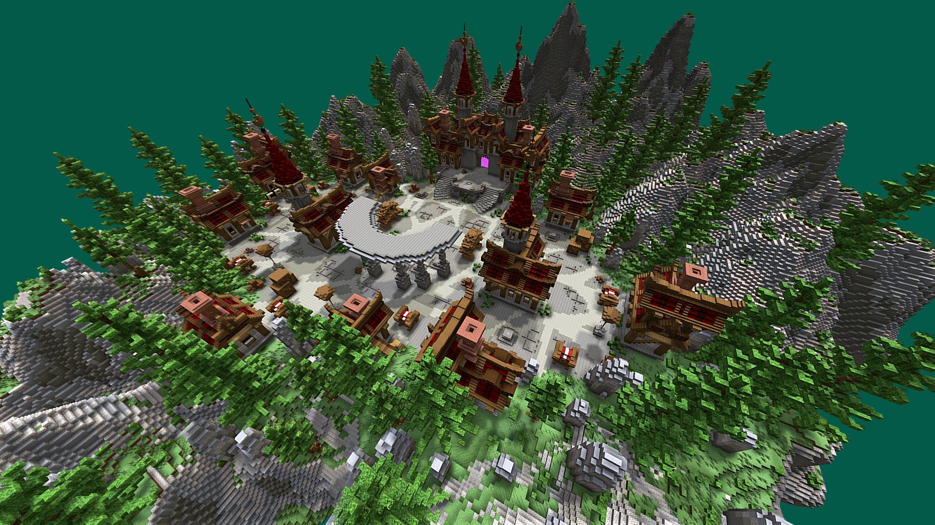 PixelMine | Mountain Keep Spawn - 3D model by PixelMine [66f7eb8] - Sketchfab