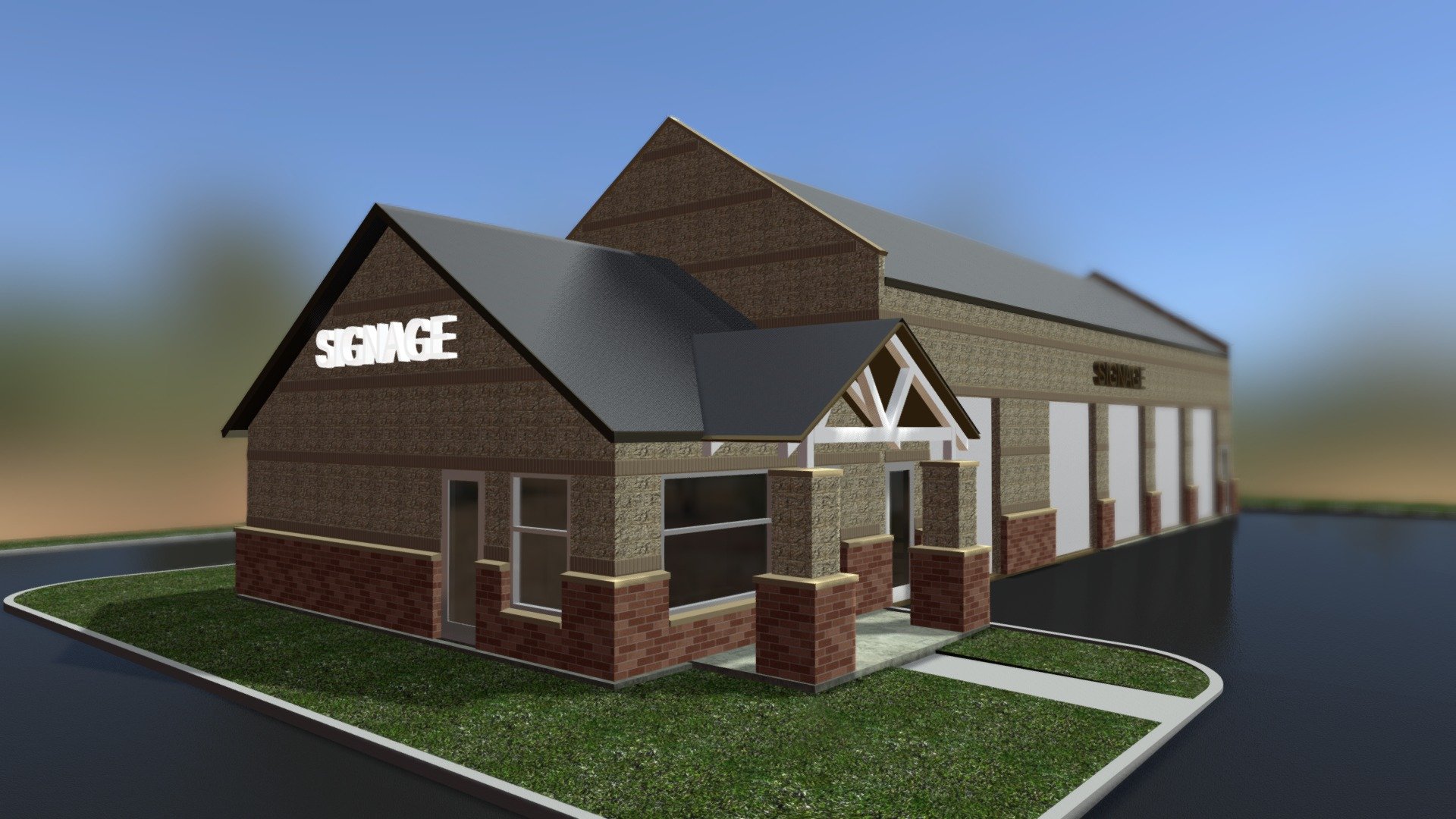 Generic Auto Lube Building - Buy Royalty Free 3D model by Metaroy ...