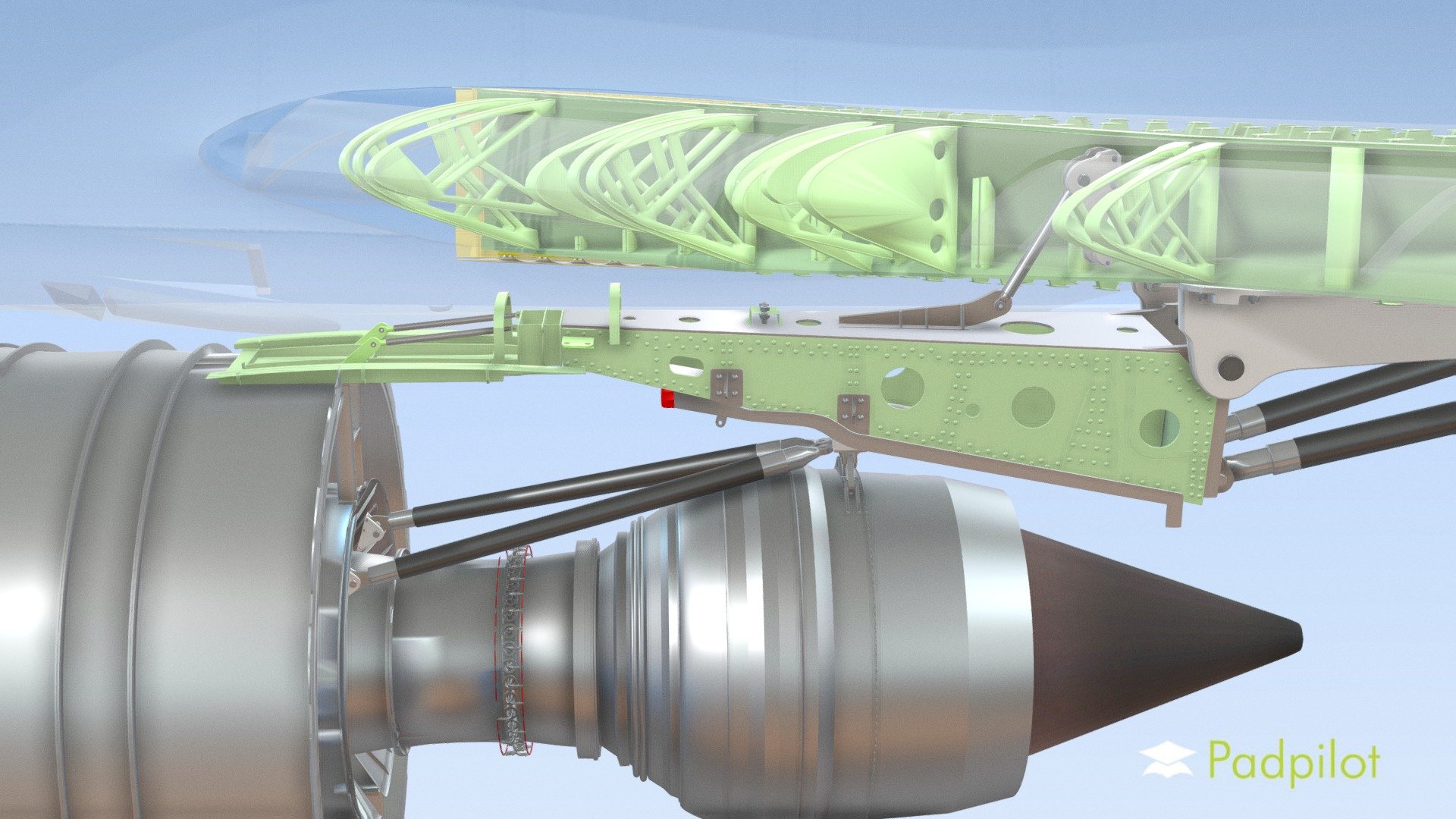 B787 Wing Engine Pylon - 3D model by Padpilot [6708596] - Sketchfab