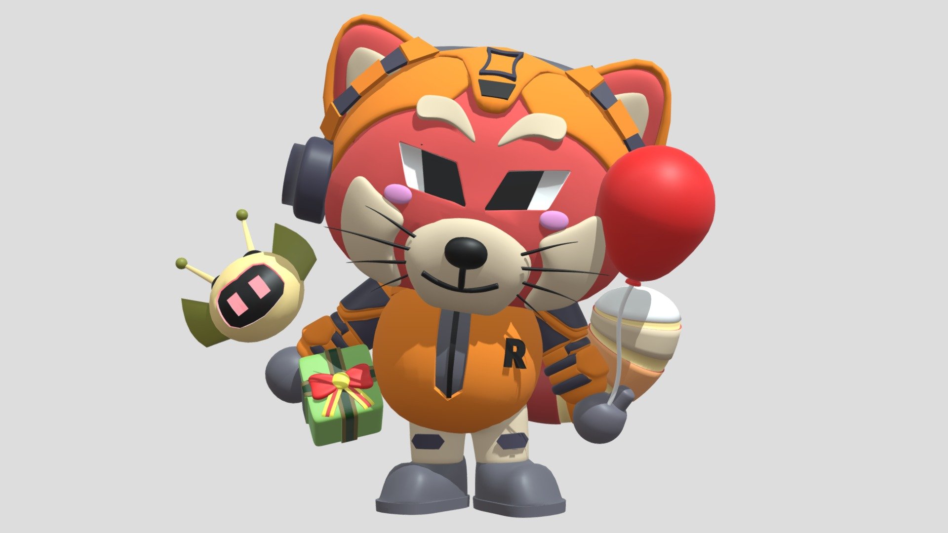 Red Panda With Balloon - Download Free 3D model by rasyazarr [6708cbe ...