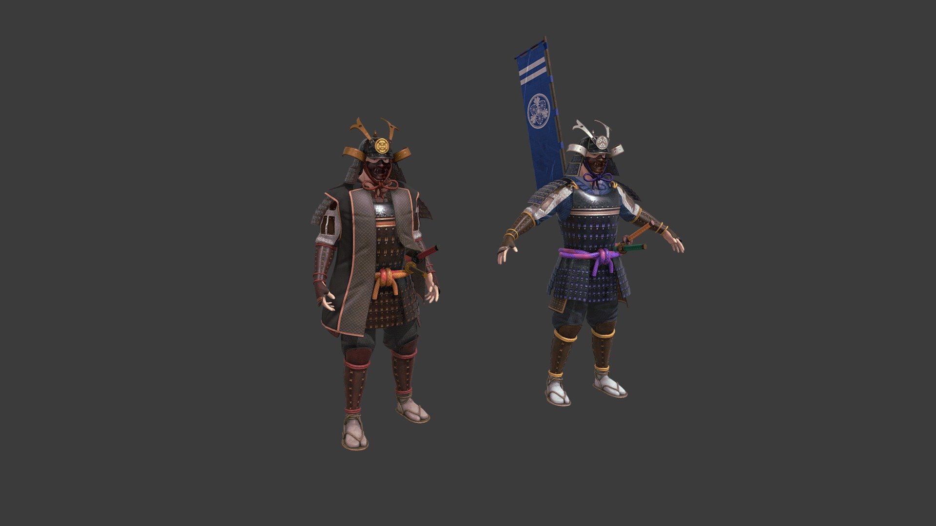 Samurai Character with Weapon - Buy Royalty Free 3D model by JoyTsai ...