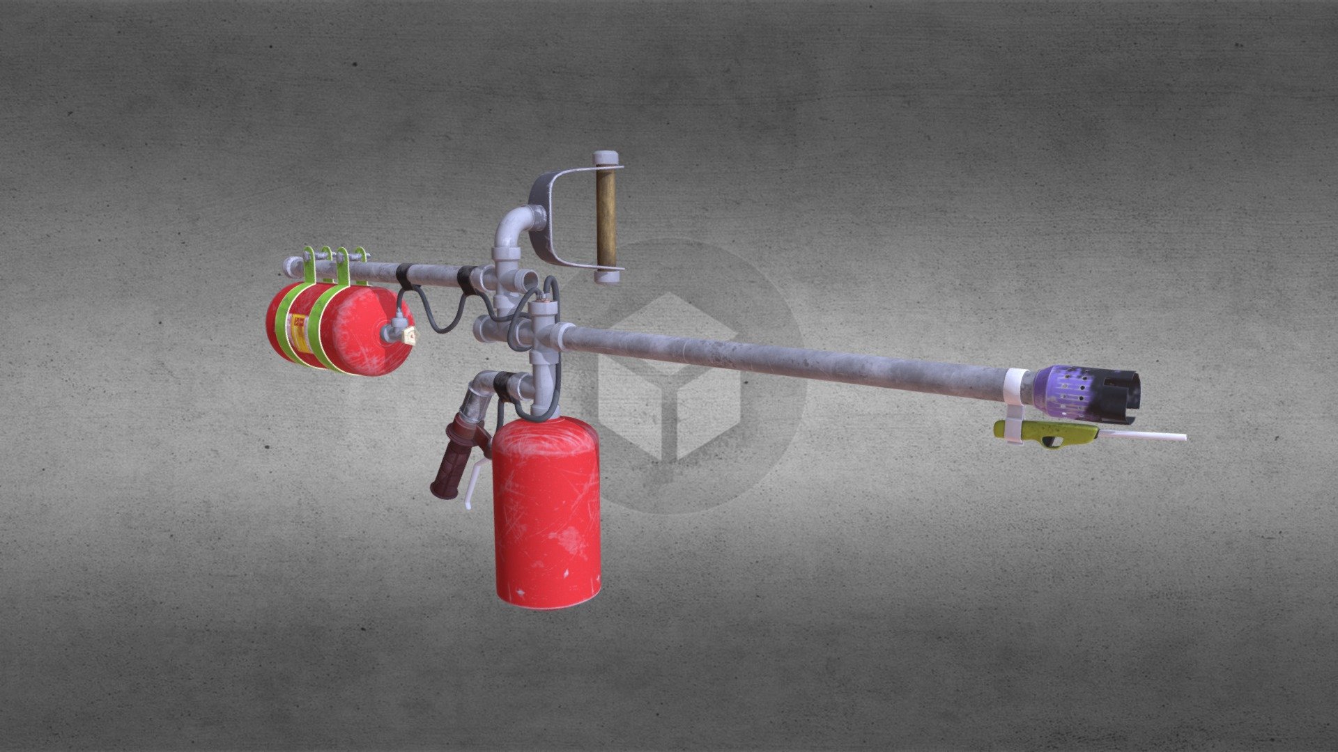 Flamethrower (Highpoly) - Download Free 3D model by Cherk ...