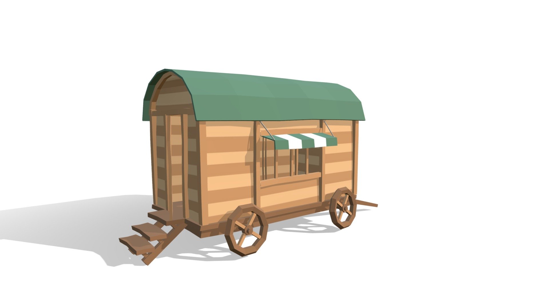 Green Circus caravan lowpoly - Download Free 3D model by Rachelle Ete ...
