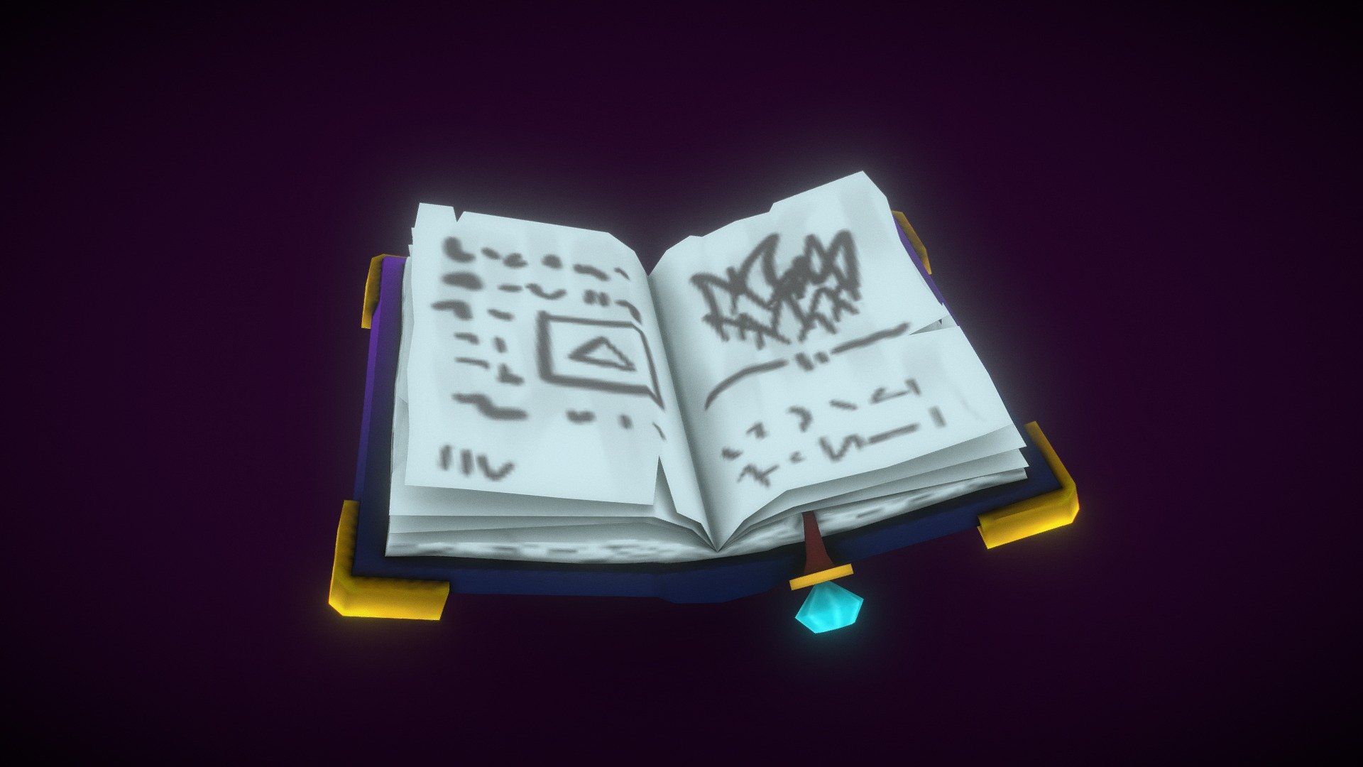 Purple Magic Book - 3D model by Harpiart (@harpiart3d) [6749fbe ...