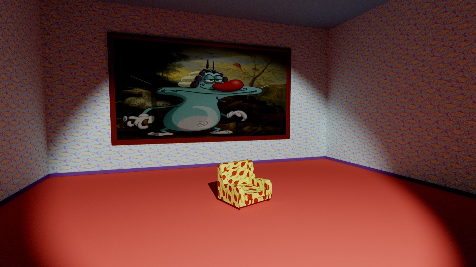 VR room Oggy's room [BAKED] - Download Free 3D model by abhayexe ...