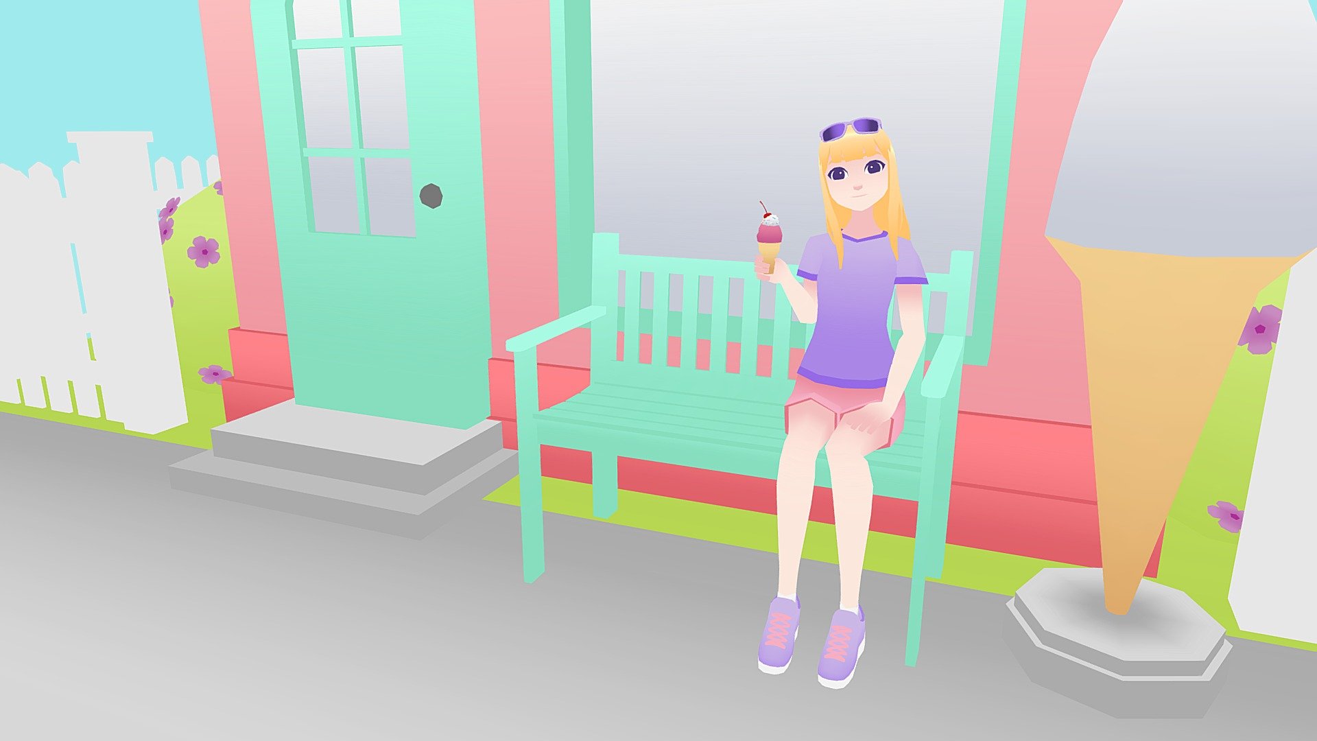 A Low Poly Summer Scene - 3D model by Mmari (@martine.r) [67528ec ...