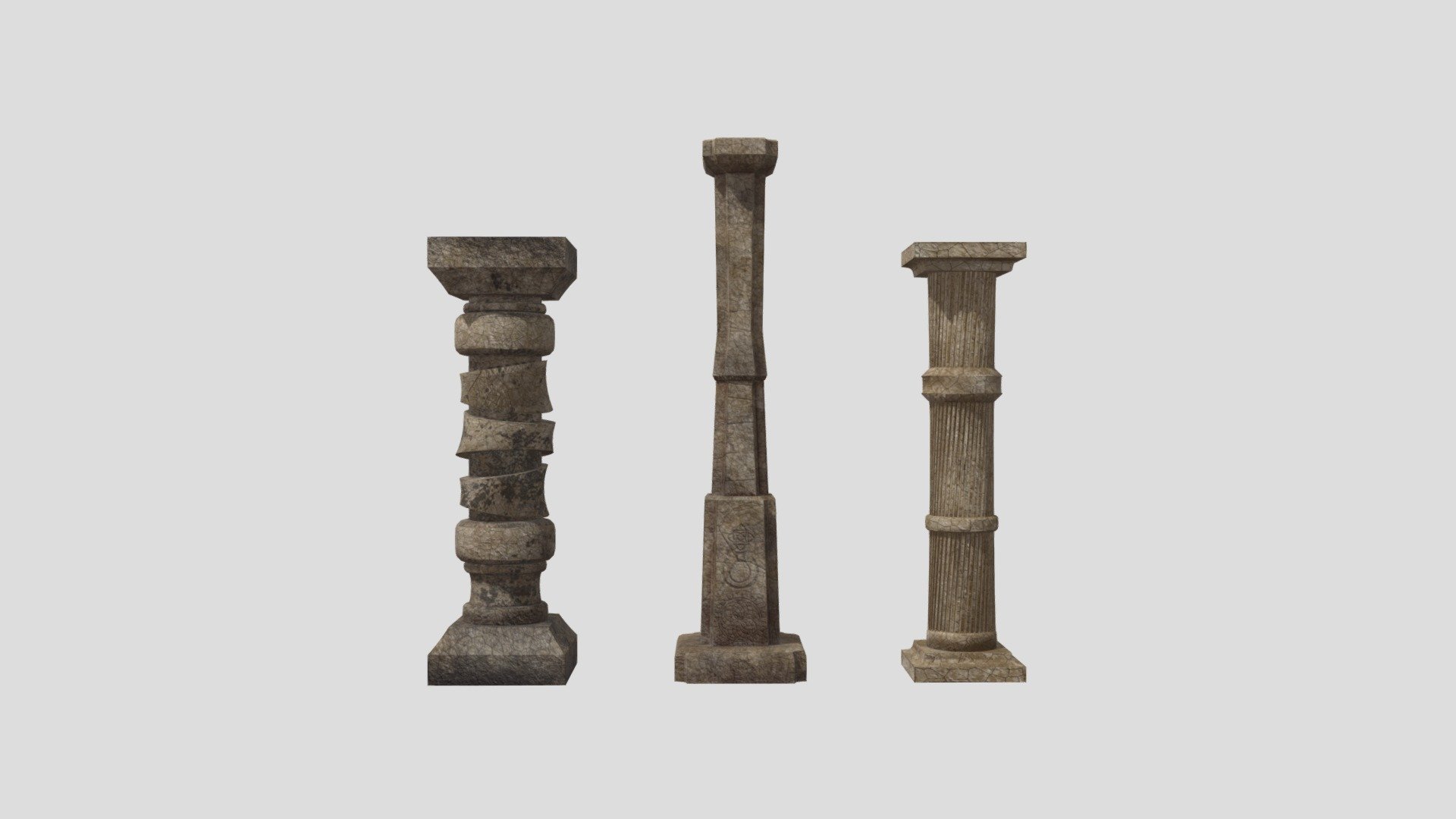 P2 Structure columns Model with textures - Download Free 3D model by ...