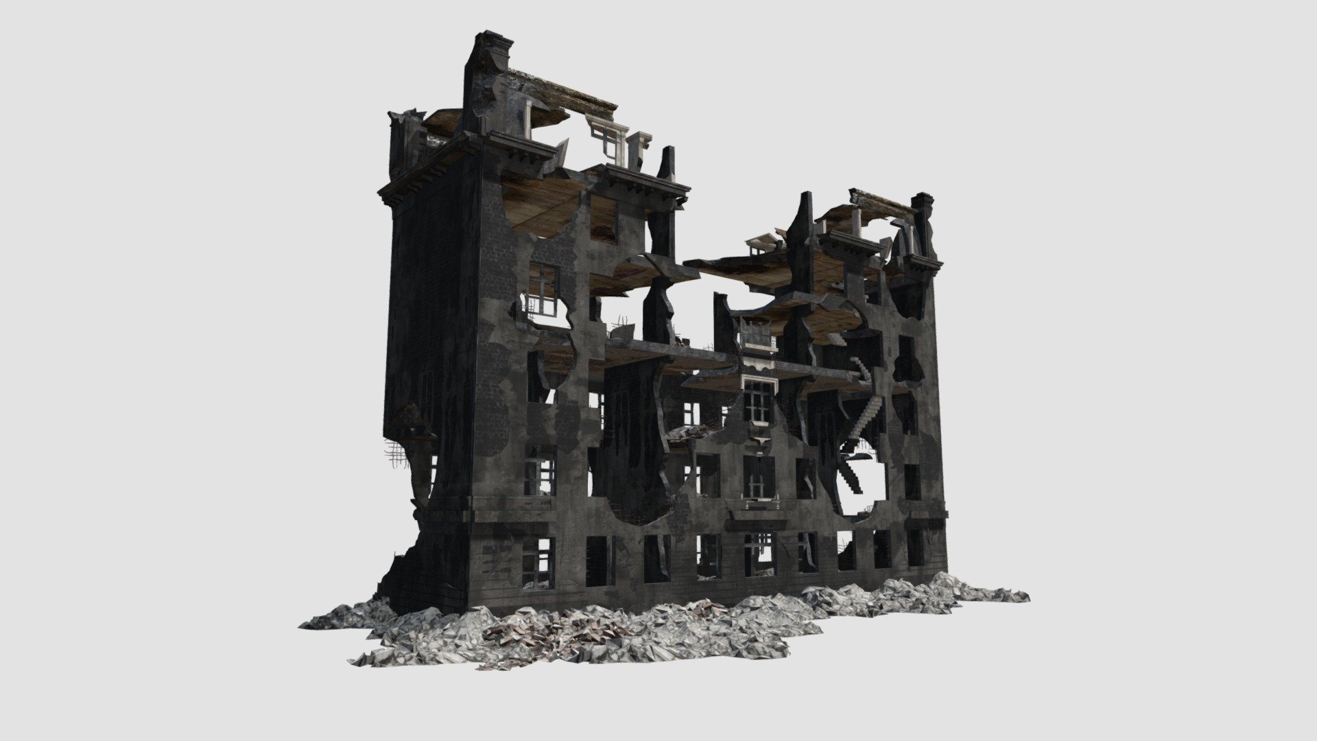 destroyed building - Buy Royalty Free 3D model by Evermotion [6766678 ...