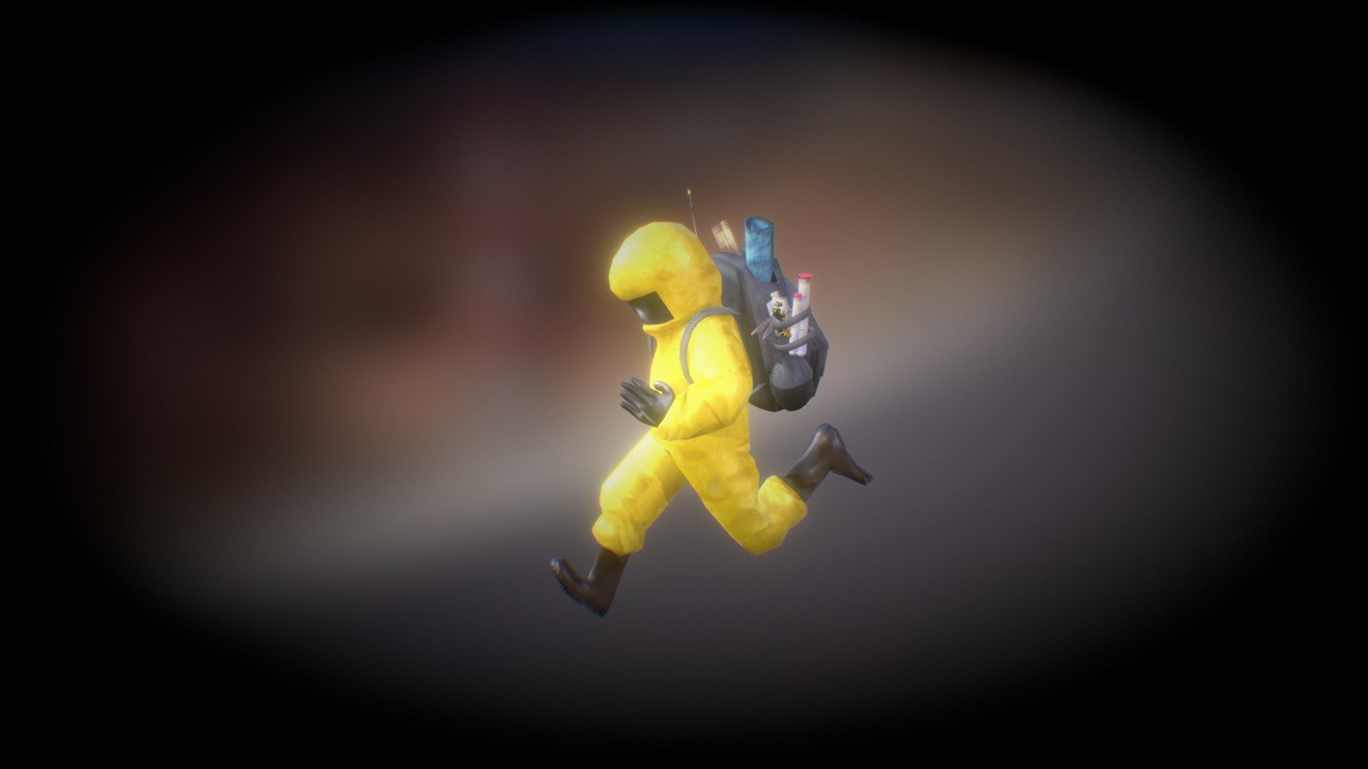 Hazmat guy runs from danger Animation - 3D model by yoshistory [6767a44 ...