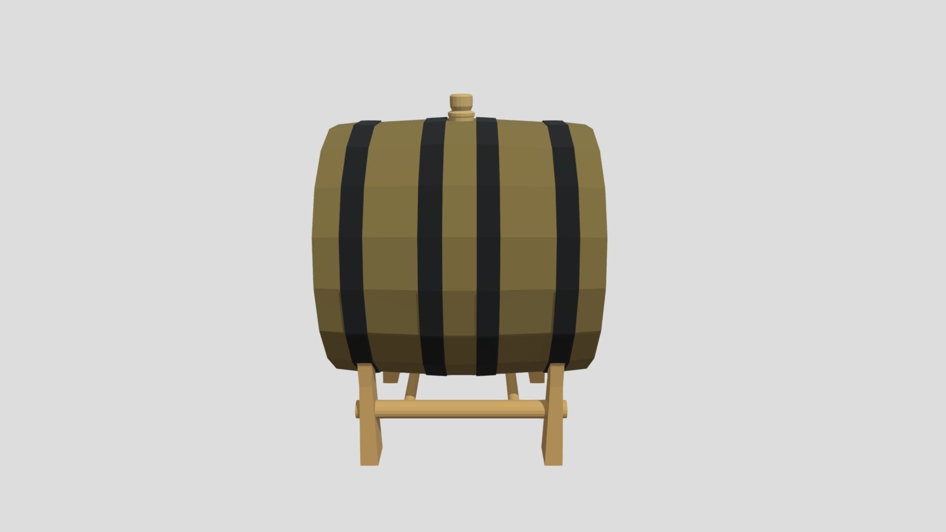 LowPoly Medieval Barrel on stand - Download Free 3D model by Luscsus ...