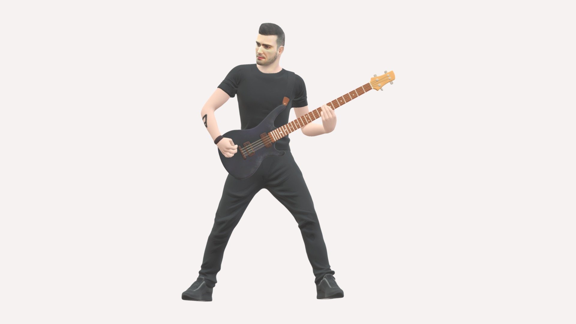 001194 heavy metal bass player - Buy Royalty Free 3D model by 3DFarm ...