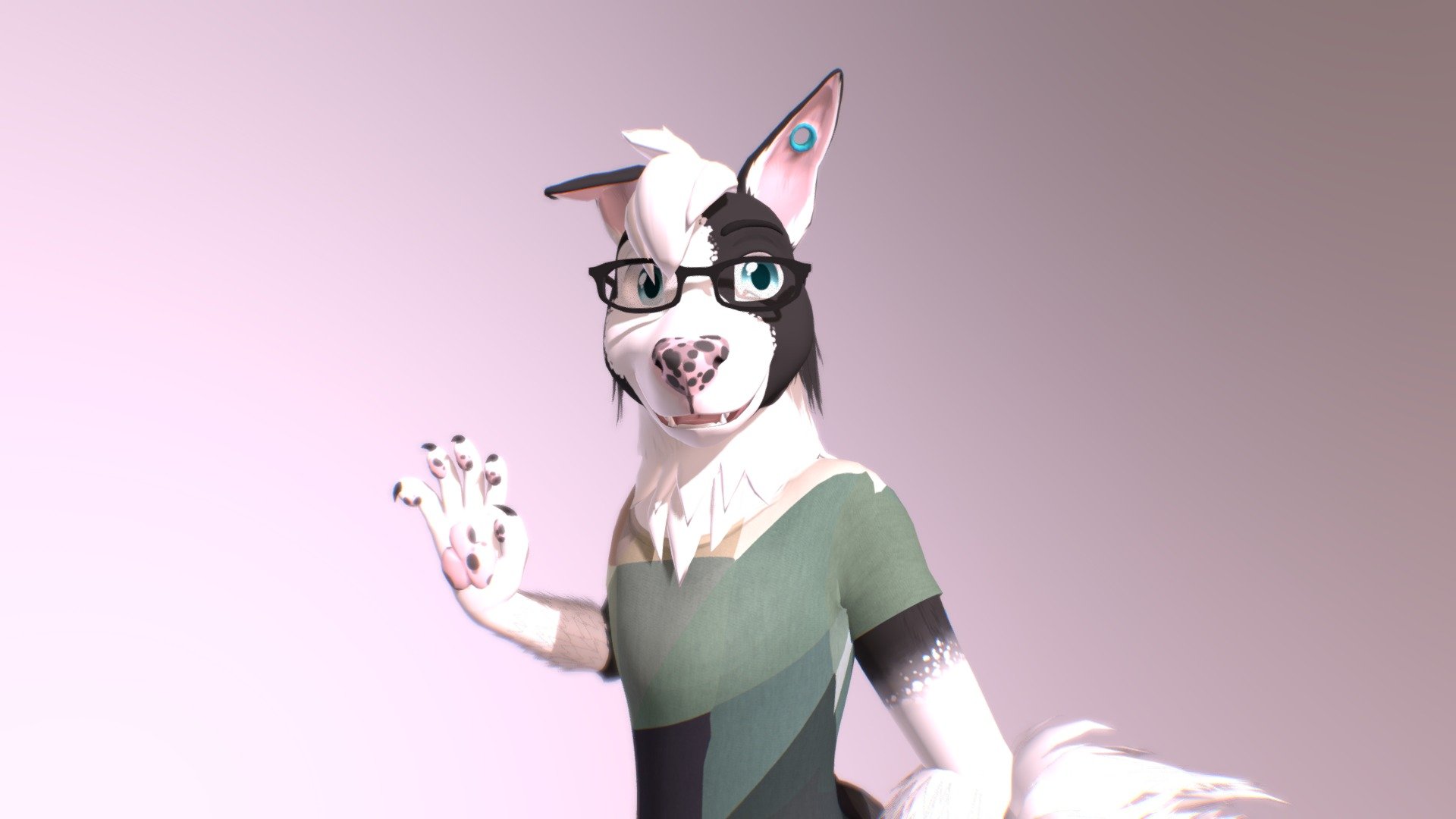 Glitch Border Collie VRC Avatar [outfit version] - 3D model by Meelo ...