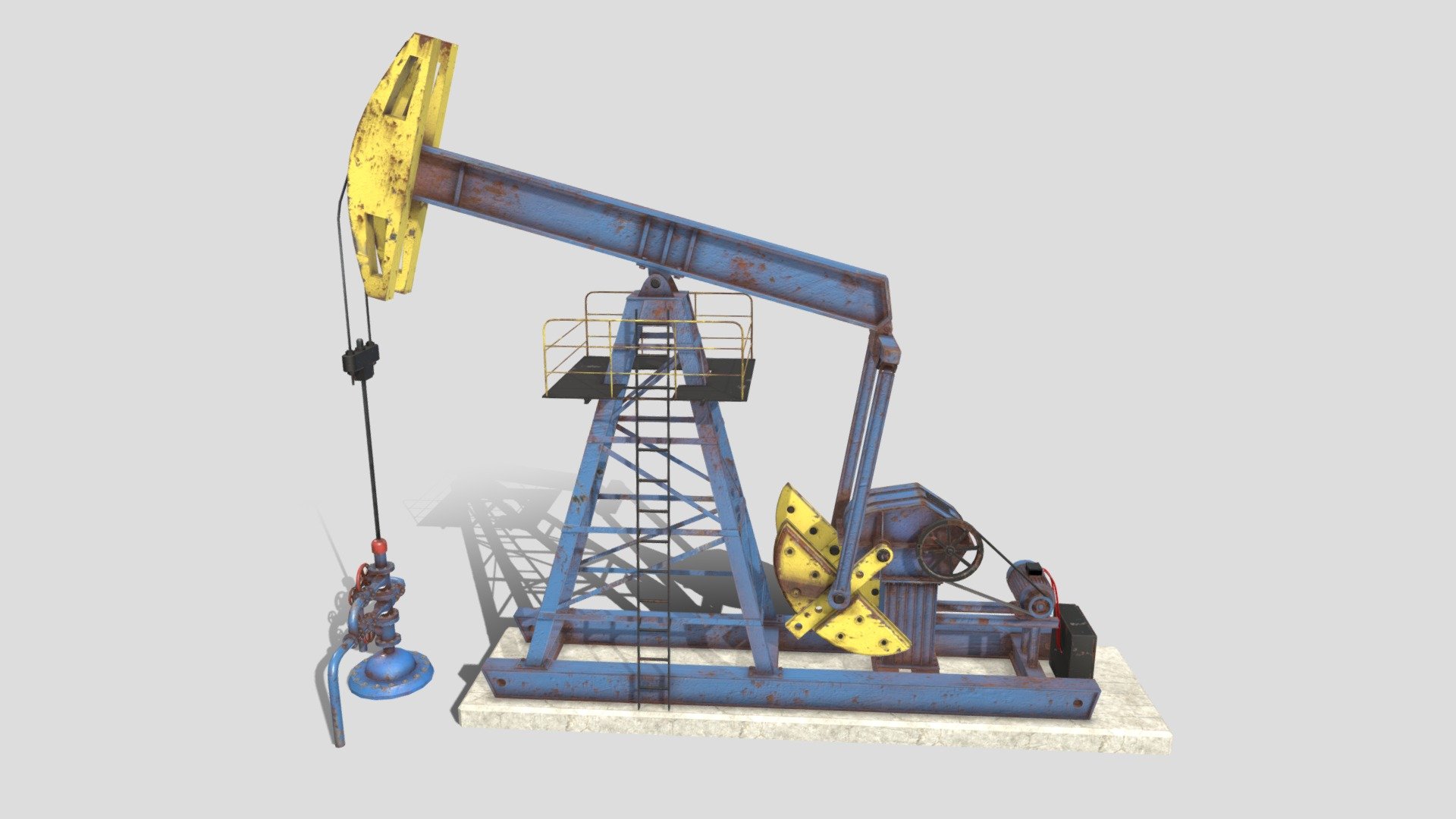 Oil Pumpjack Animated Weathered 1 - Buy Royalty Free 3D model by ...