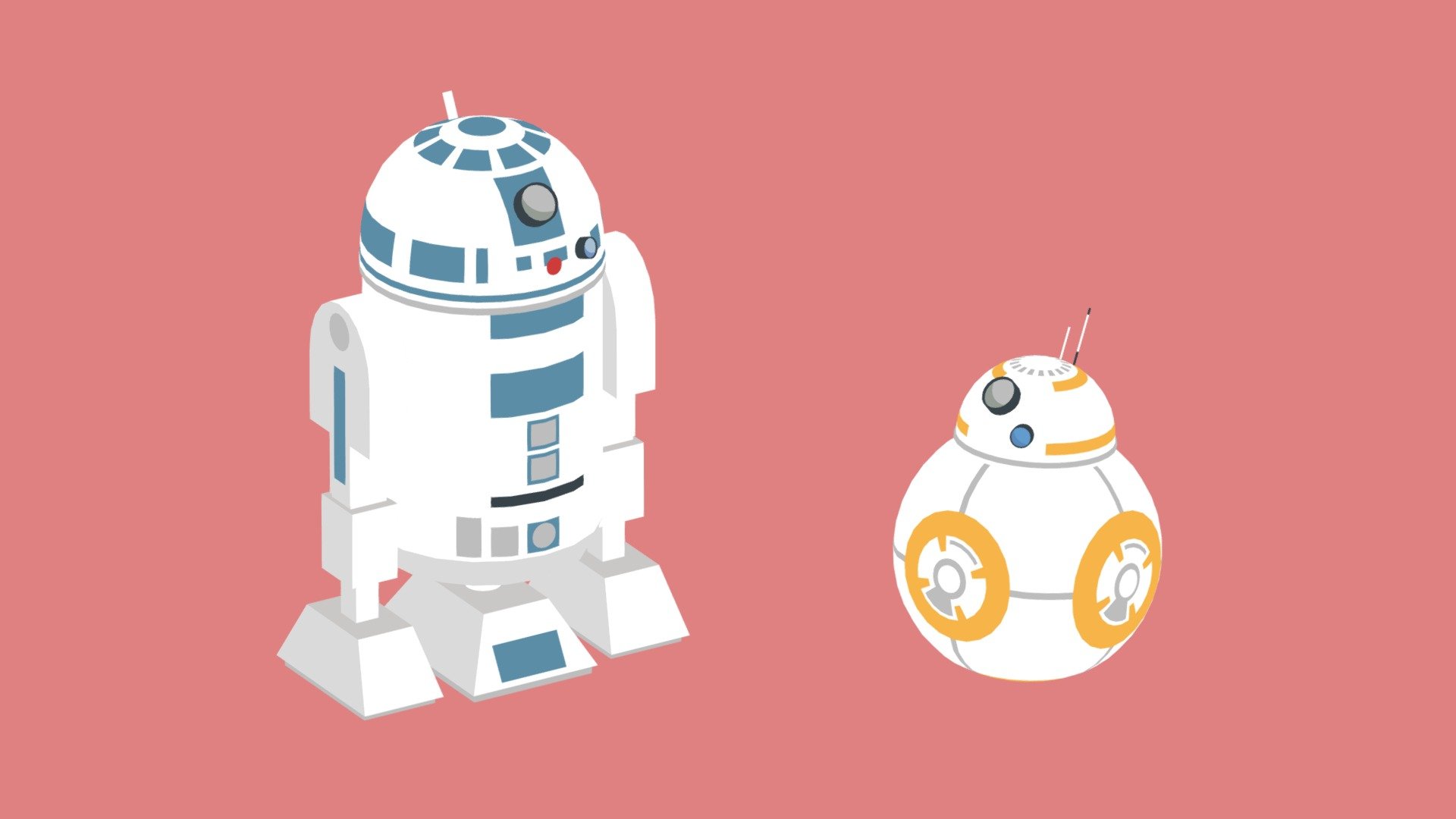 R2D2 & BB-8 - 3D model by emihaba [6777f46] - Sketchfab