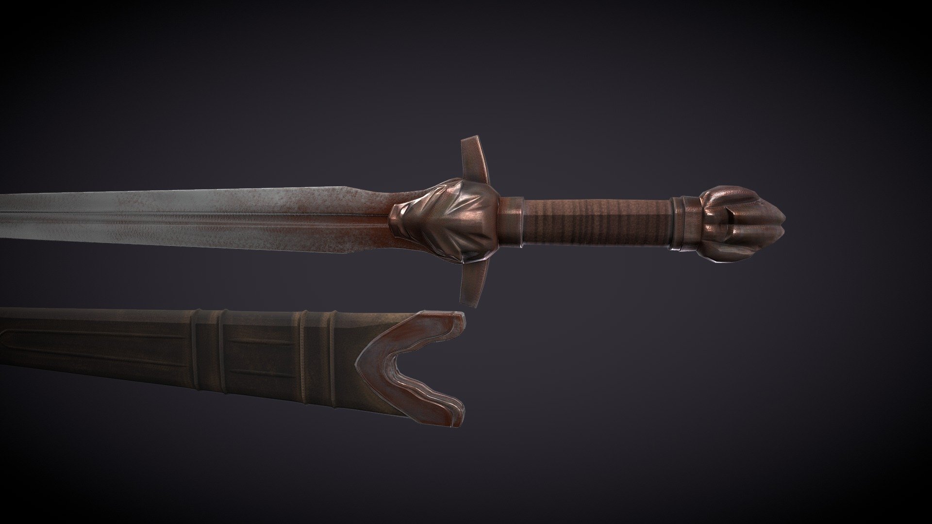 Wolf Handguard Sword and Scabbard - 3D model by Devin Myers ...