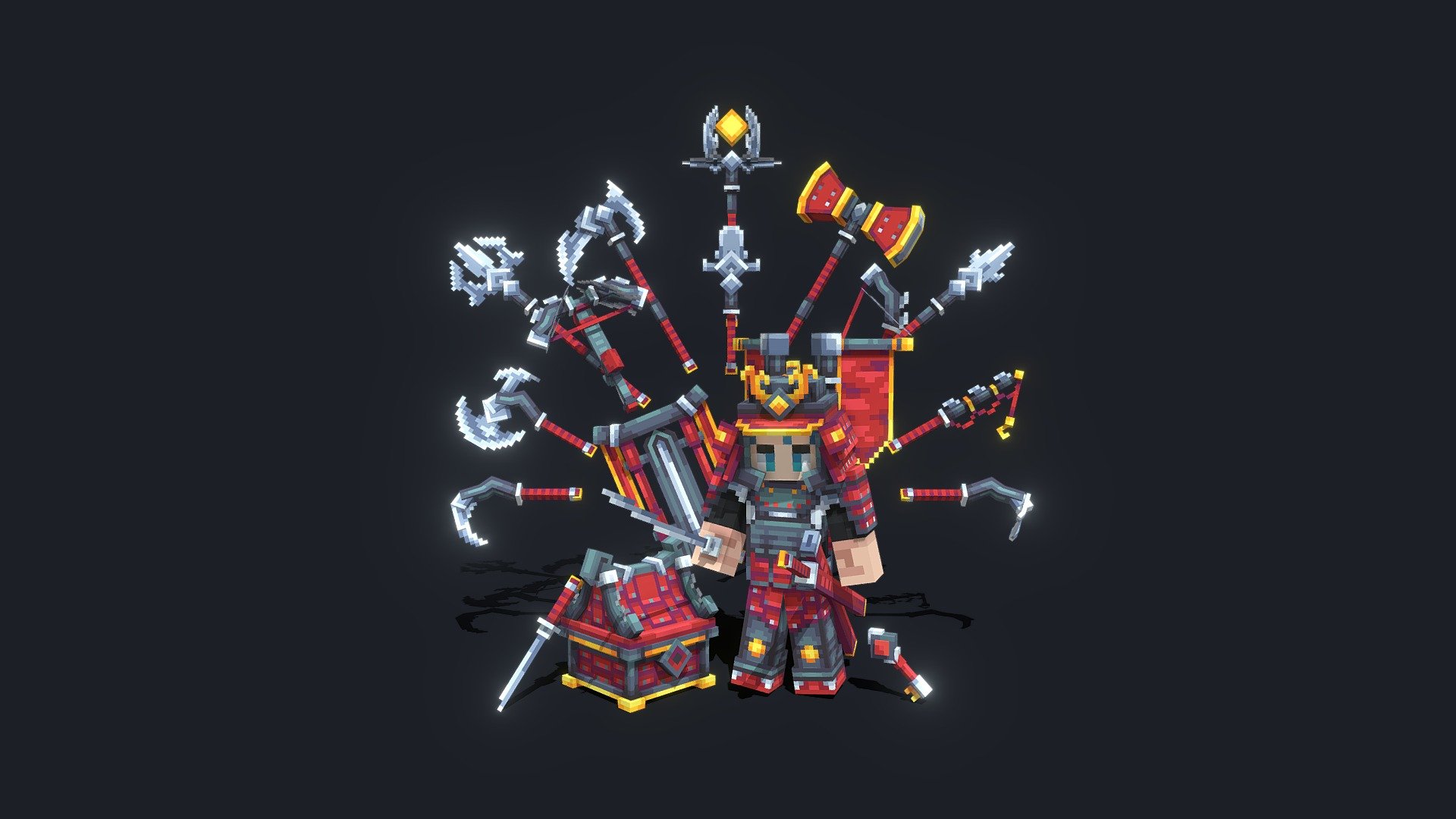 Shogun Weapons & Tools Set - 3D model by Polygony (@polygonymc ...