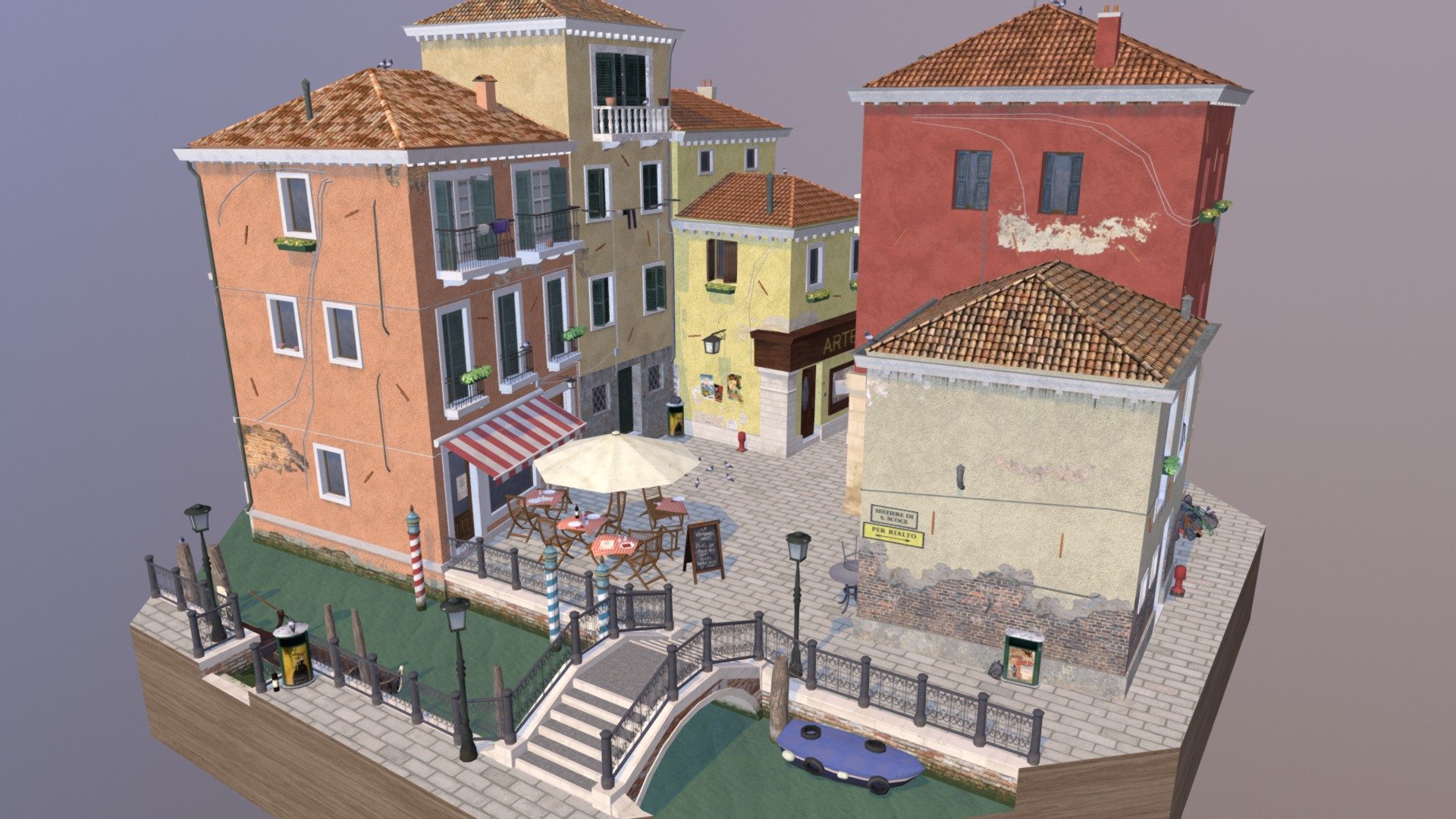 Cityscene Venice - 3D model by LucasVH [677f659] - Sketchfab