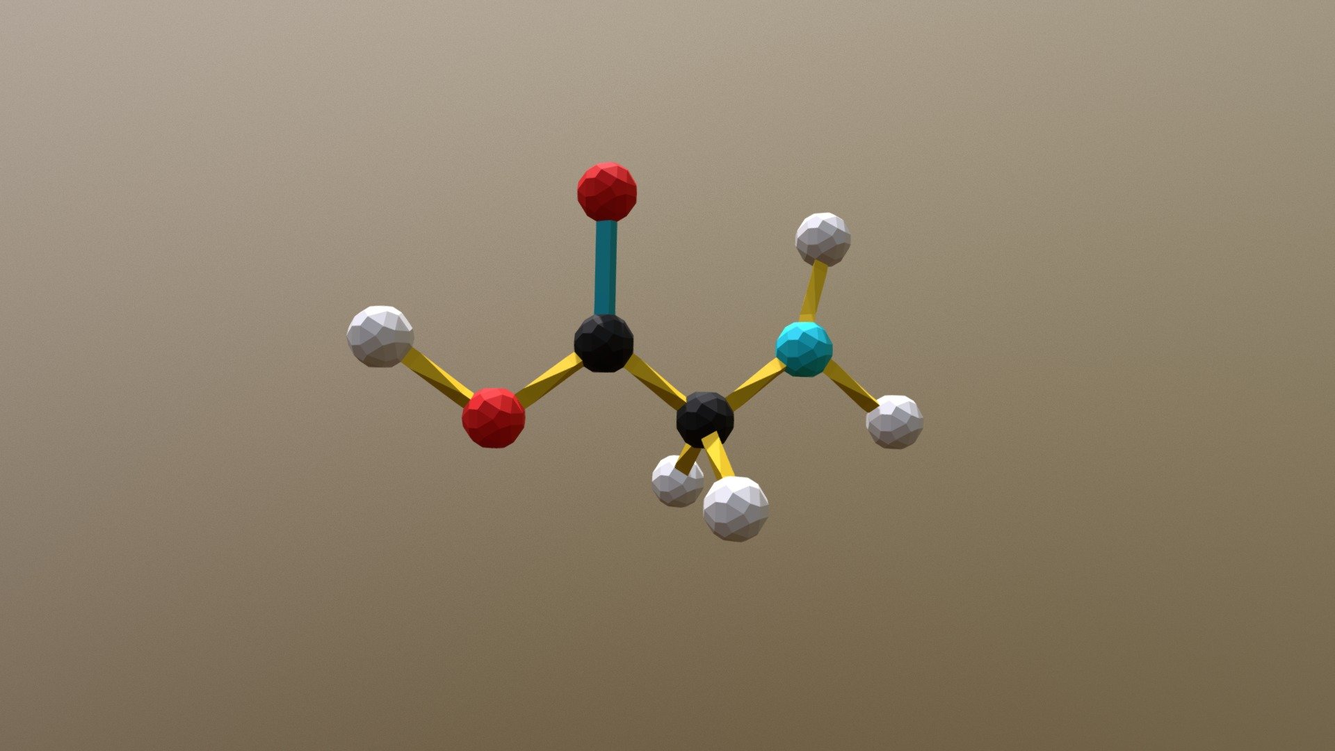 10 9 1 C2H5N1O2 Glycine - 3D model by Zometool [678207a] - Sketchfab