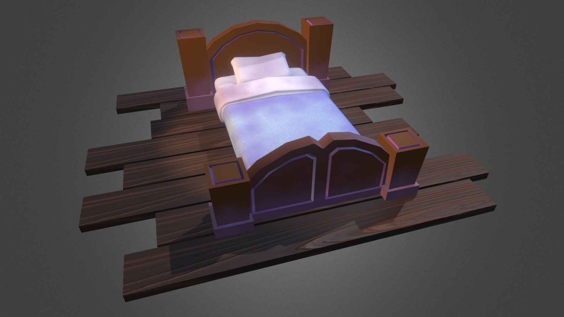 Stylized bed - 3D model by Nadja May (@nadjamay) [678e06e] - Sketchfab