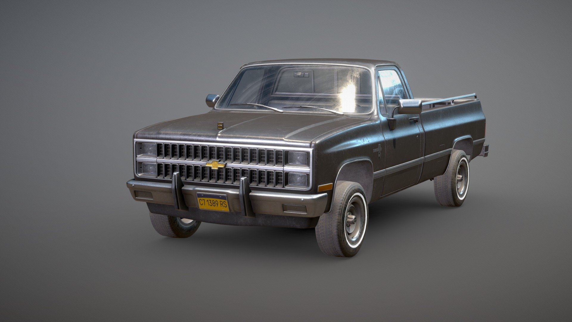 Chevrolet C10 Silverado 1982 Black - Buy Royalty Free 3D model by ...