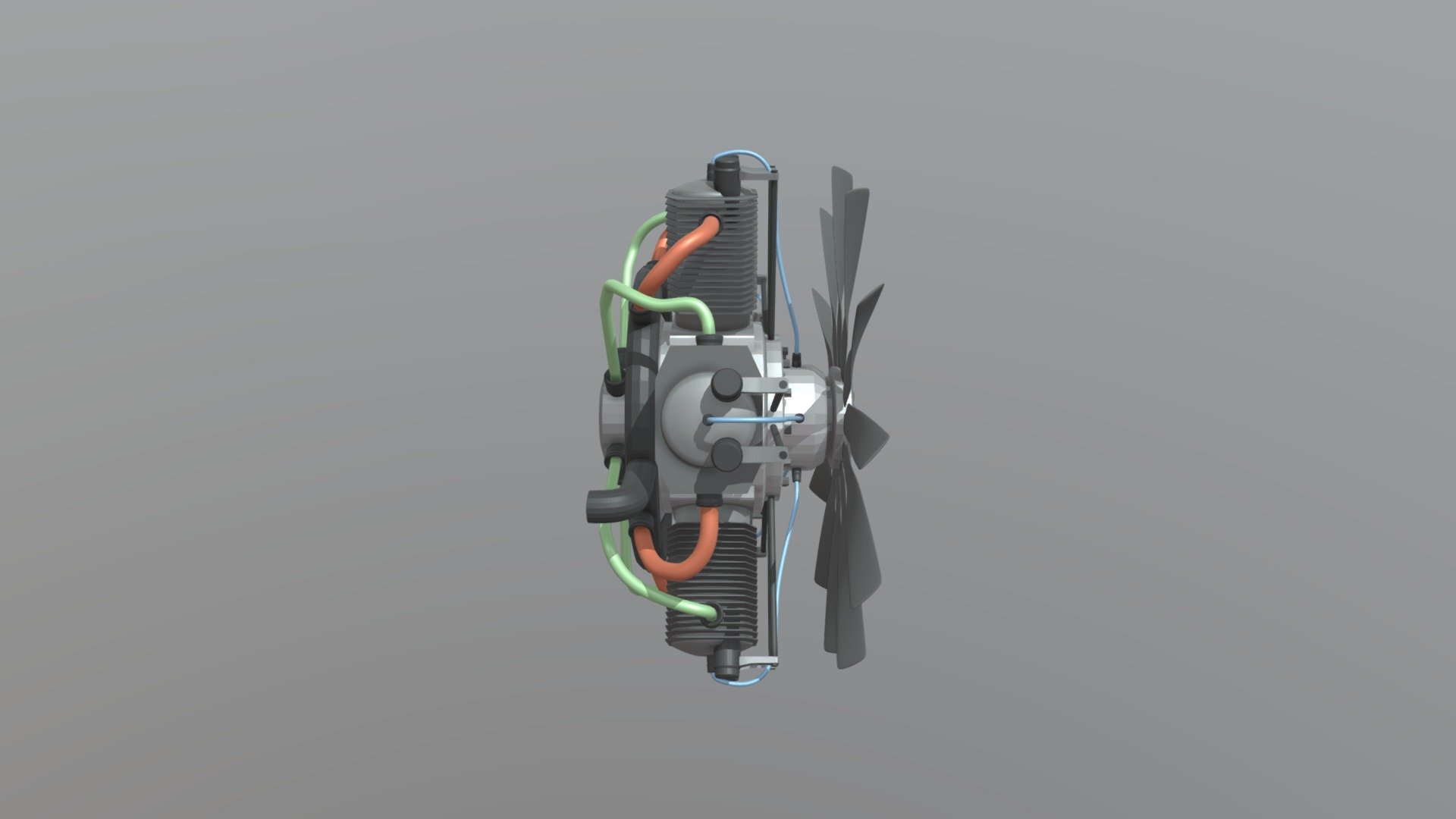 Radial Engine 5 cyl - Download Free 3D model by Night Raven ...