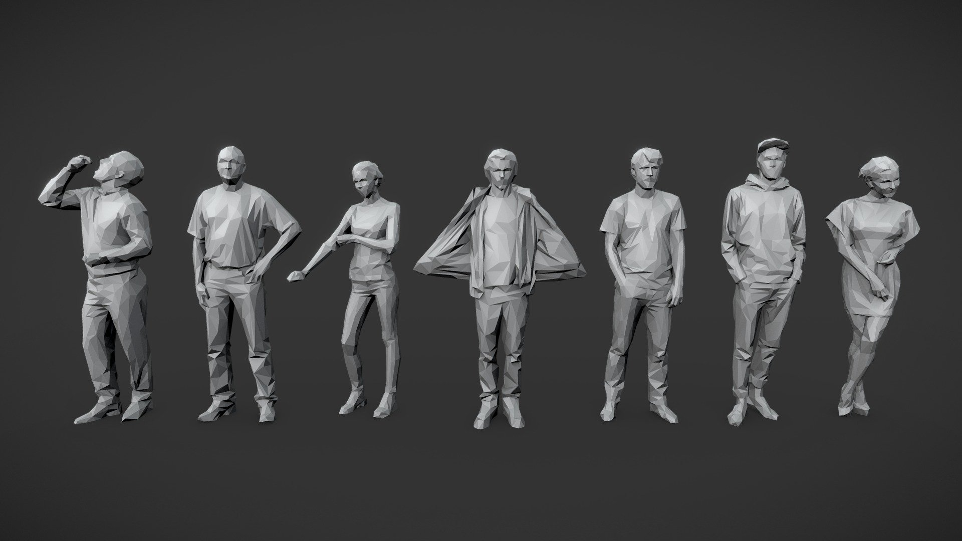 Lowpoly People Casual Pack Vol.19 - 3D model by kanistra [67aa4a2 ...