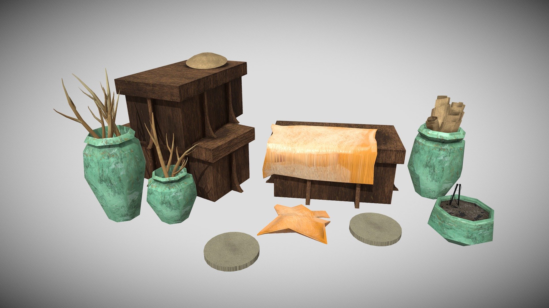 Japanese Props - Download Free 3D model by AlexZhangXie [67acd10 ...