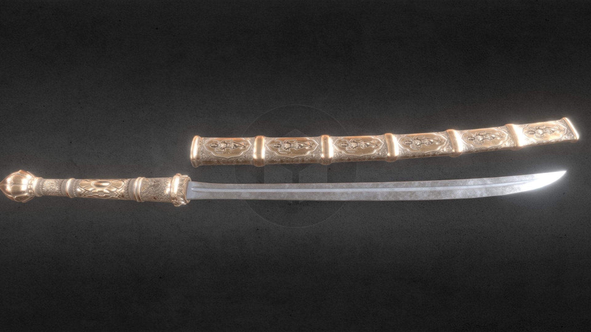 Burmese fighting sword (Myanma's Dha) - 3D model by MyoHan [67af047 ...