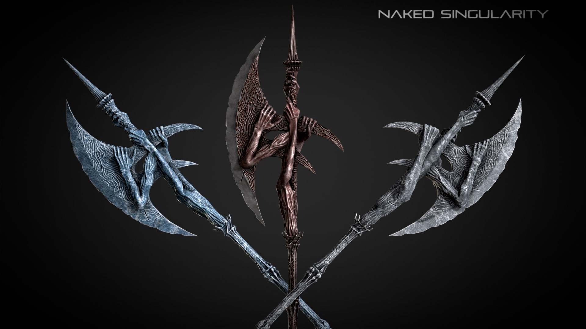 Hades halberd | Medieval dark fantasy halberd - Buy Royalty Free 3D model by Naked Singularity ...
