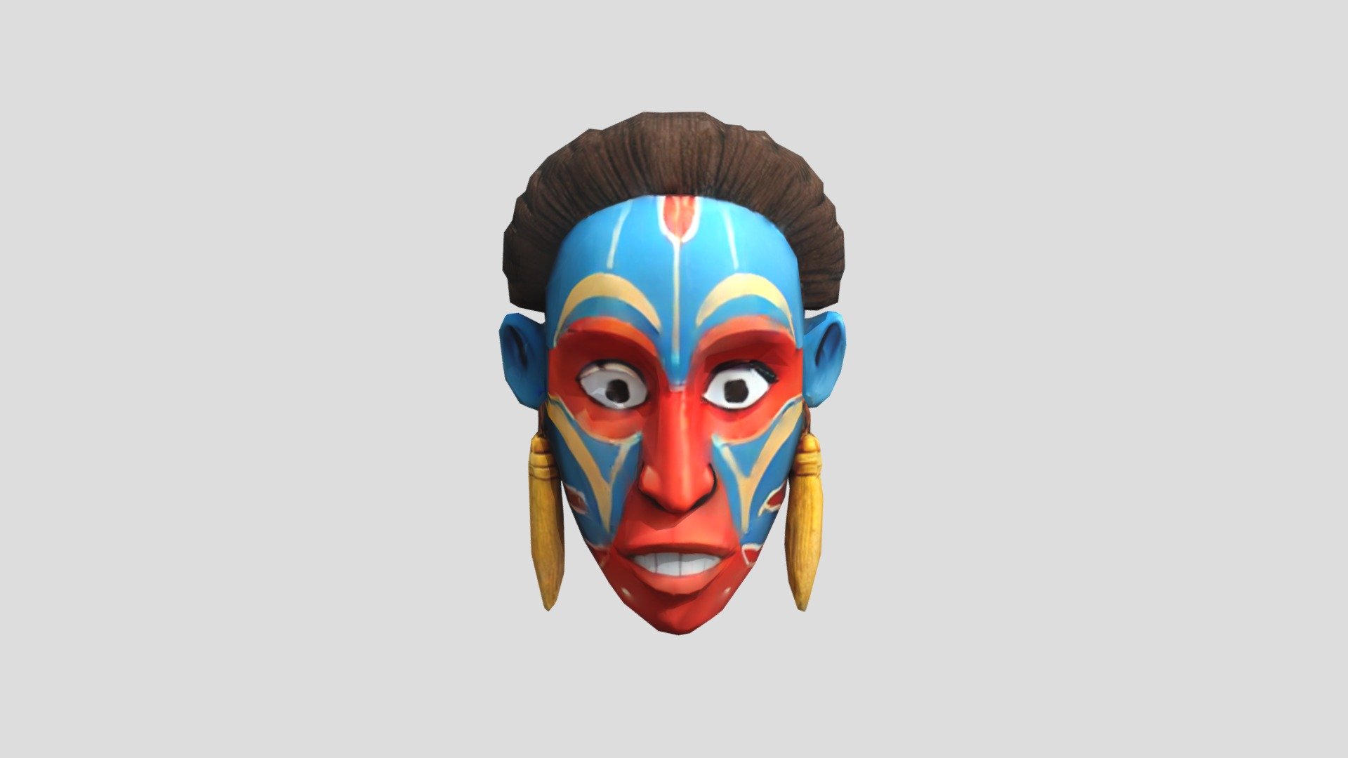 A colorful mask with blue, red, yellow, and whit - Download Free 3D ...
