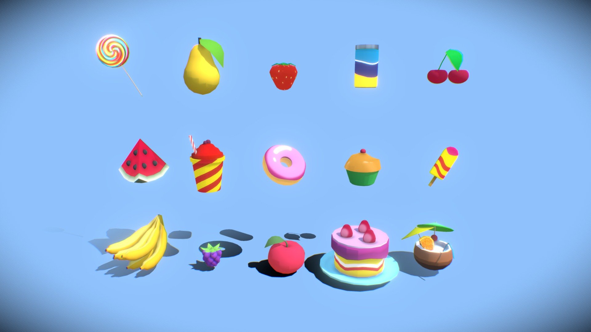Yummy low poly pack - Download Free 3D model by MaryGraz [67b4f97 ...
