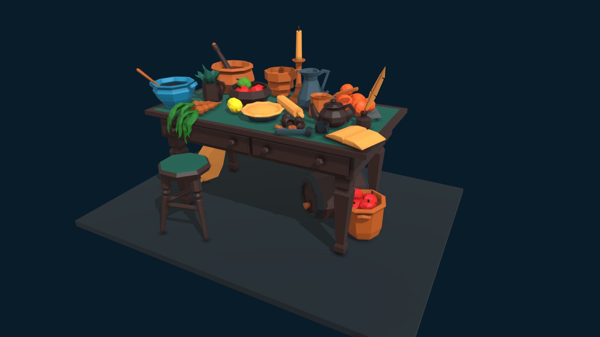 Kitchen Table - Download Free 3D model by djcarson [67b8952] - Sketchfab