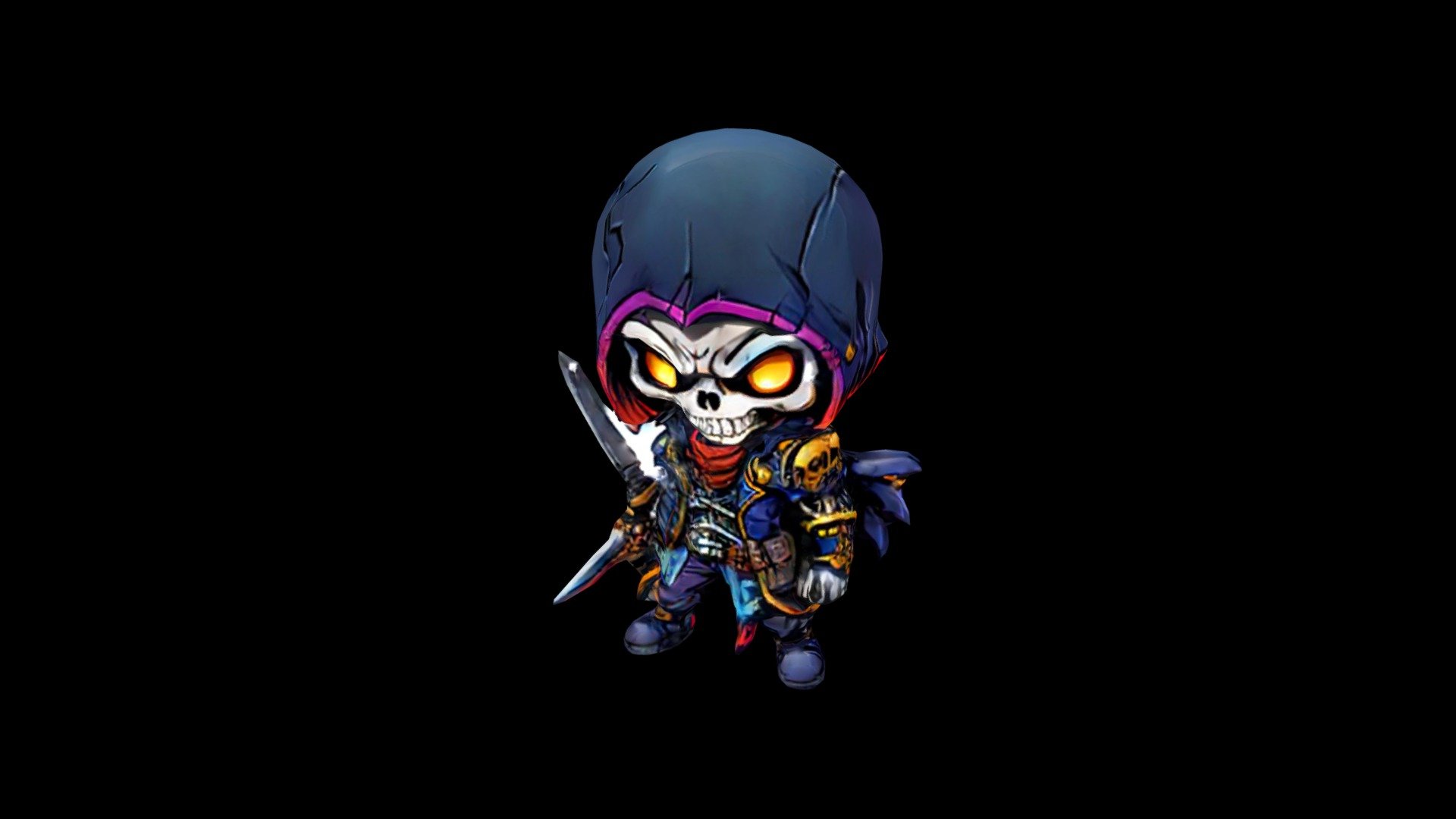 An evil skeleton with a scythe and a skull on it - Download Free 3D ...