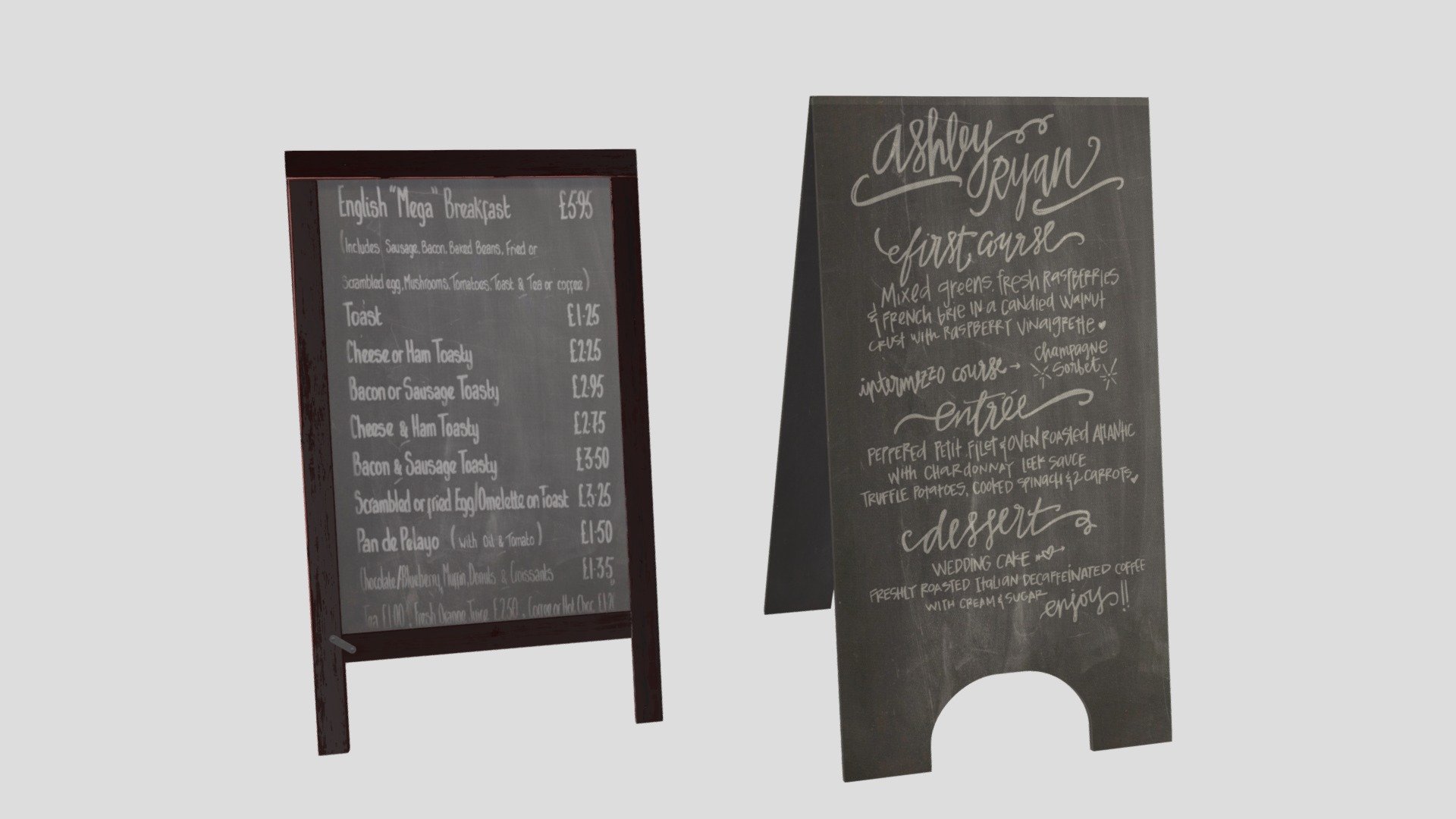 Menu Signboard - Download Free 3D model by 3Dji [67bcbda] - Sketchfab