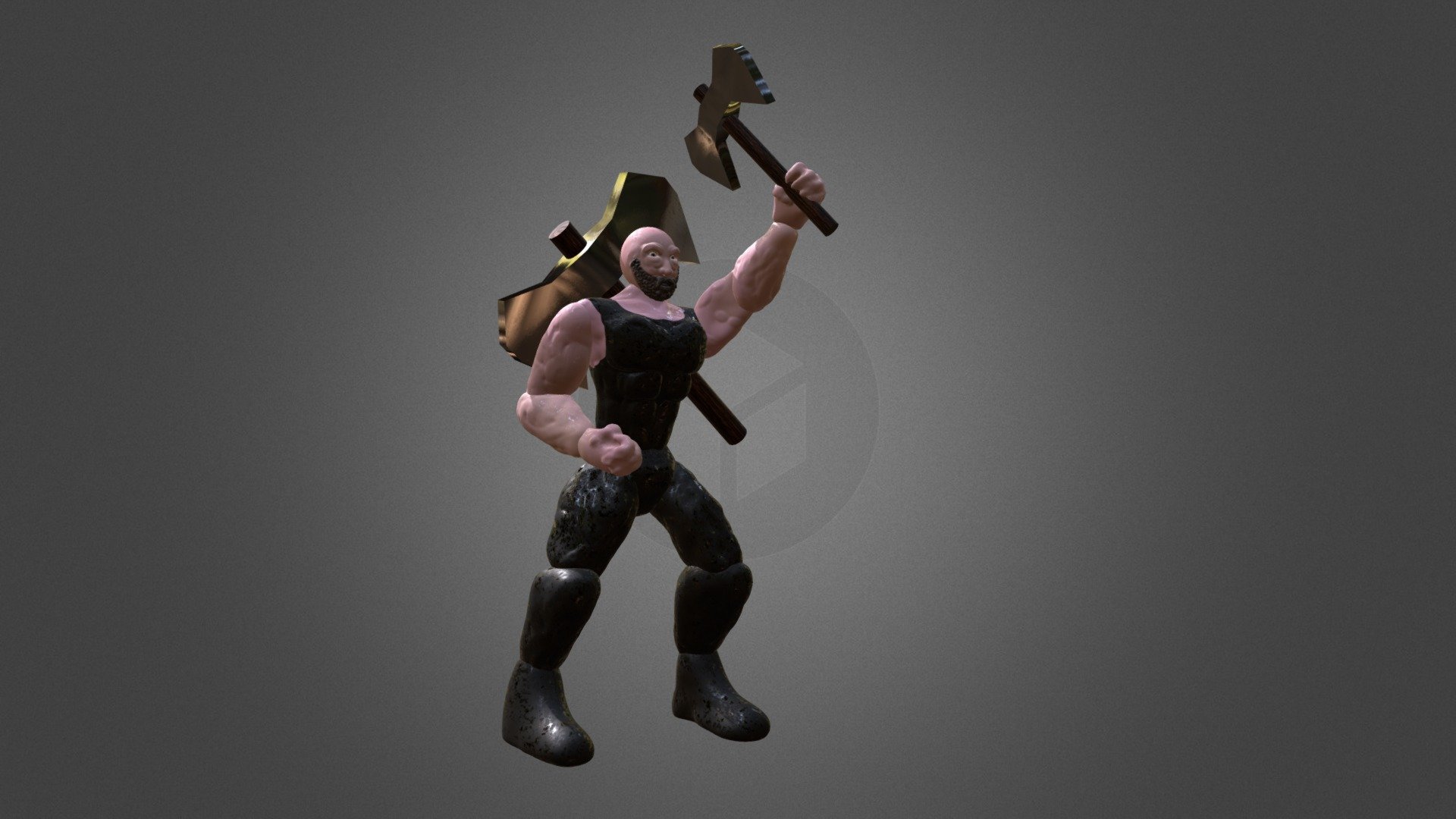 strong man weilding axes - Download Free 3D model by Fred Drabble ...
