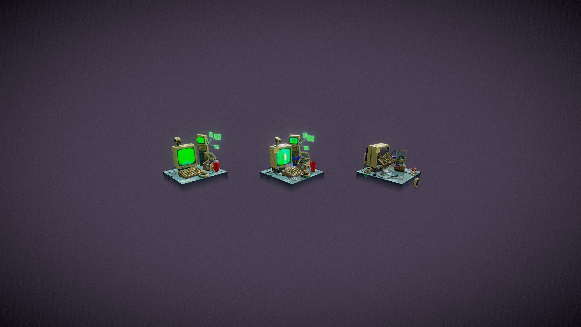 XYZ Homework: Damage. Retro Computer - Download Free 3D model by ...