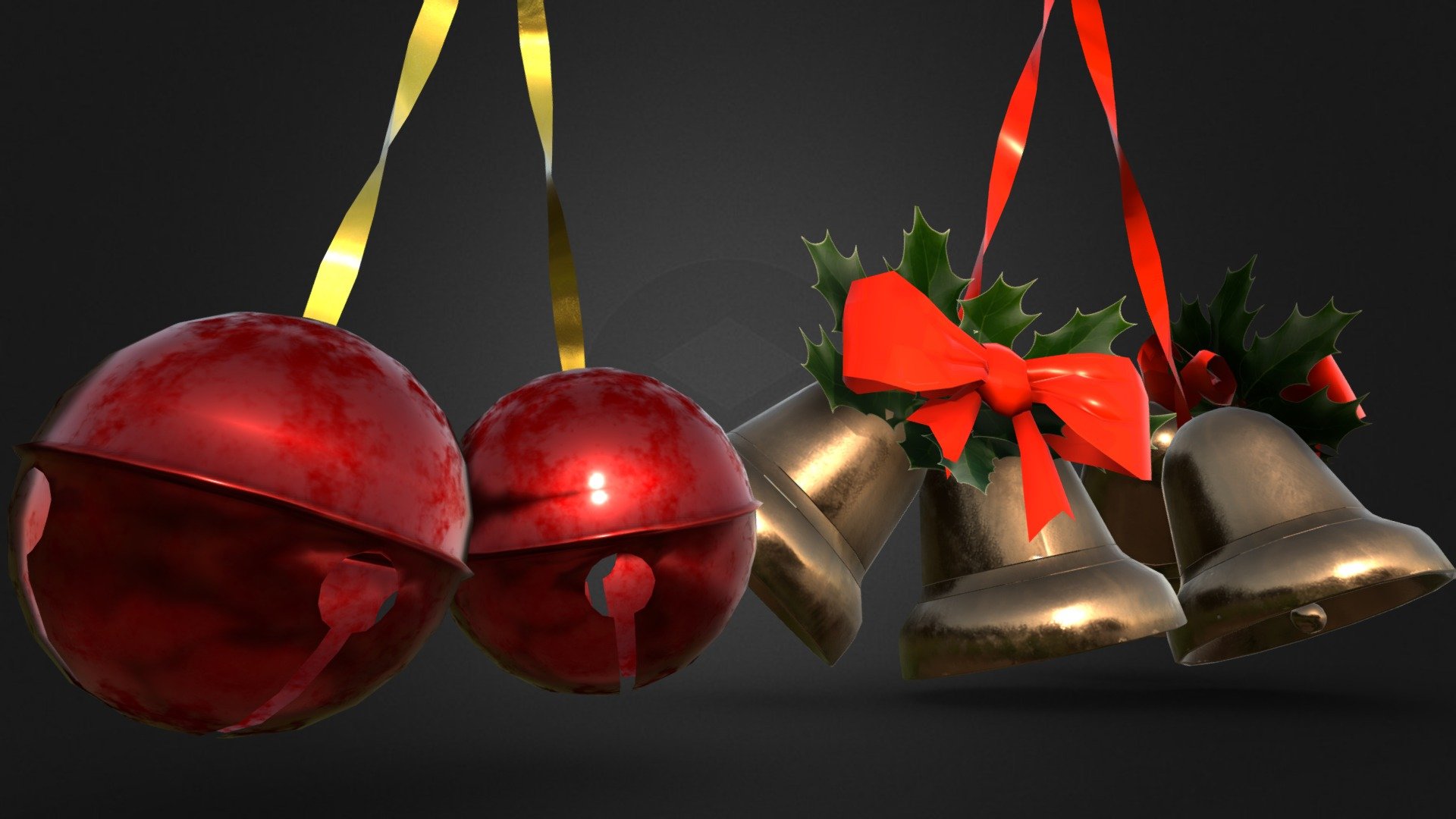 Christmas Bells decoration - Buy Royalty Free 3D model by Phil Gornall ...