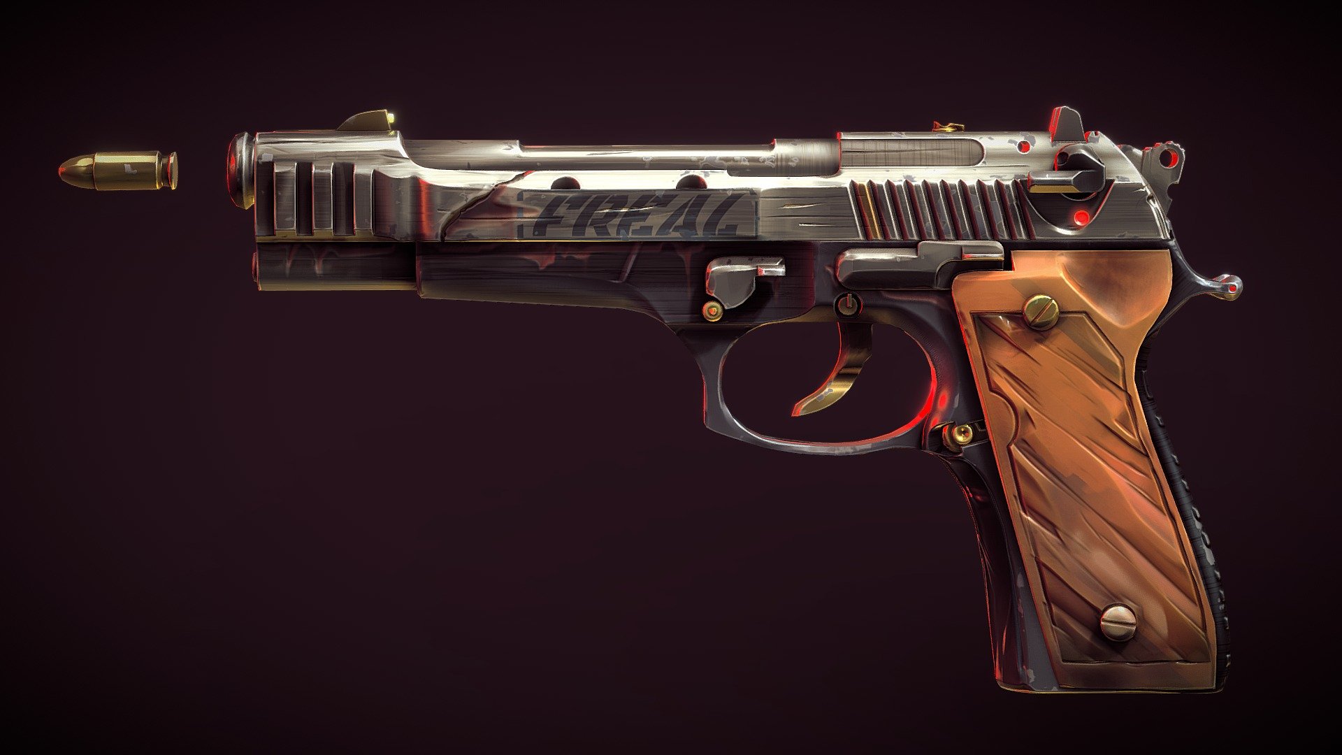 Pistol - 3D model by XOIAL [67d59e9] - Sketchfab